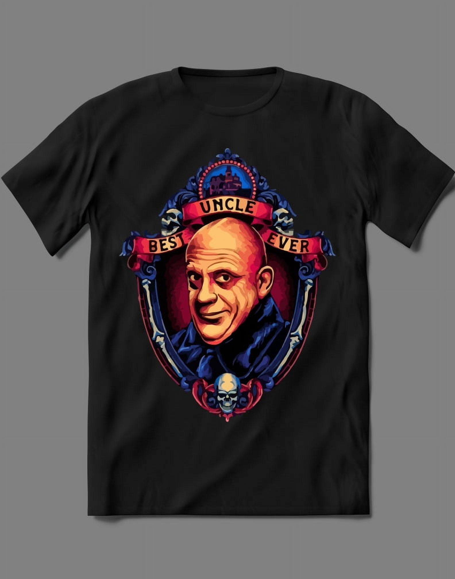 BEST UNCLE EVER CARTOON FESTER ART SHIRT FUNNY ADULT BRAND NEW BLACK ...