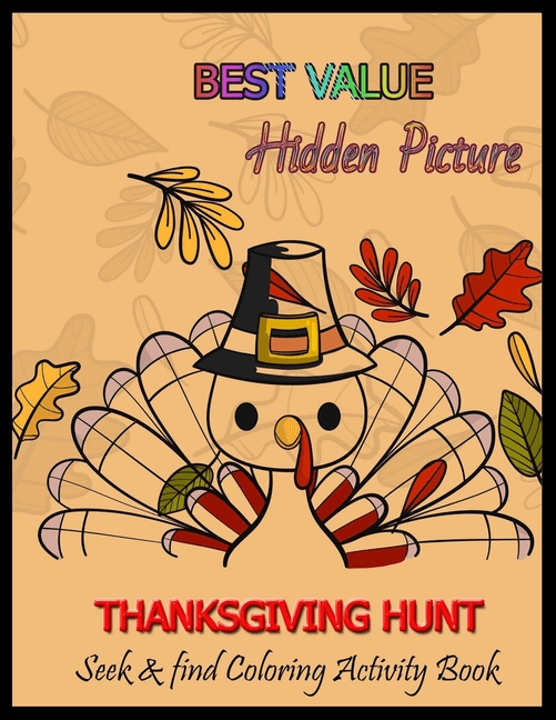 BEST VALUE Hidden Picture THANKSGIVING HUNT Seek & Find Coloring ...