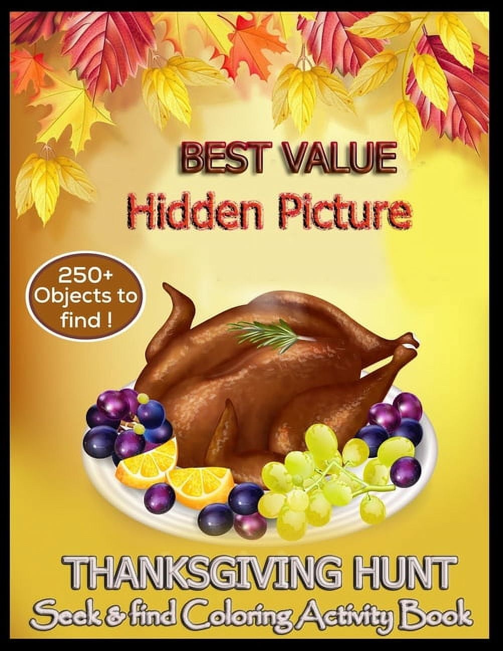 BEST VALUE Hidden Picture THANKSGIVING HUNT Seek & Find Coloring ...