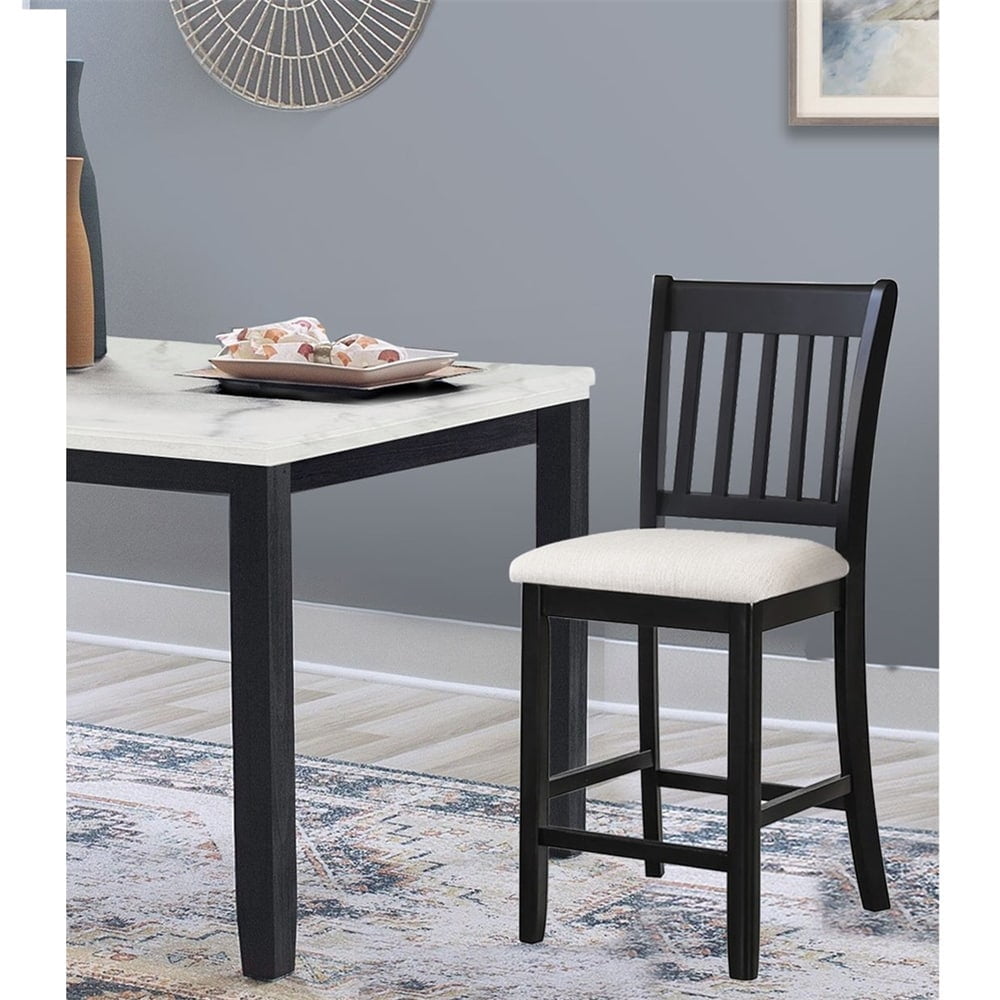 BESTCOSTY Counter Height Dining Chairs Rustic Backrest Neutral Color ...