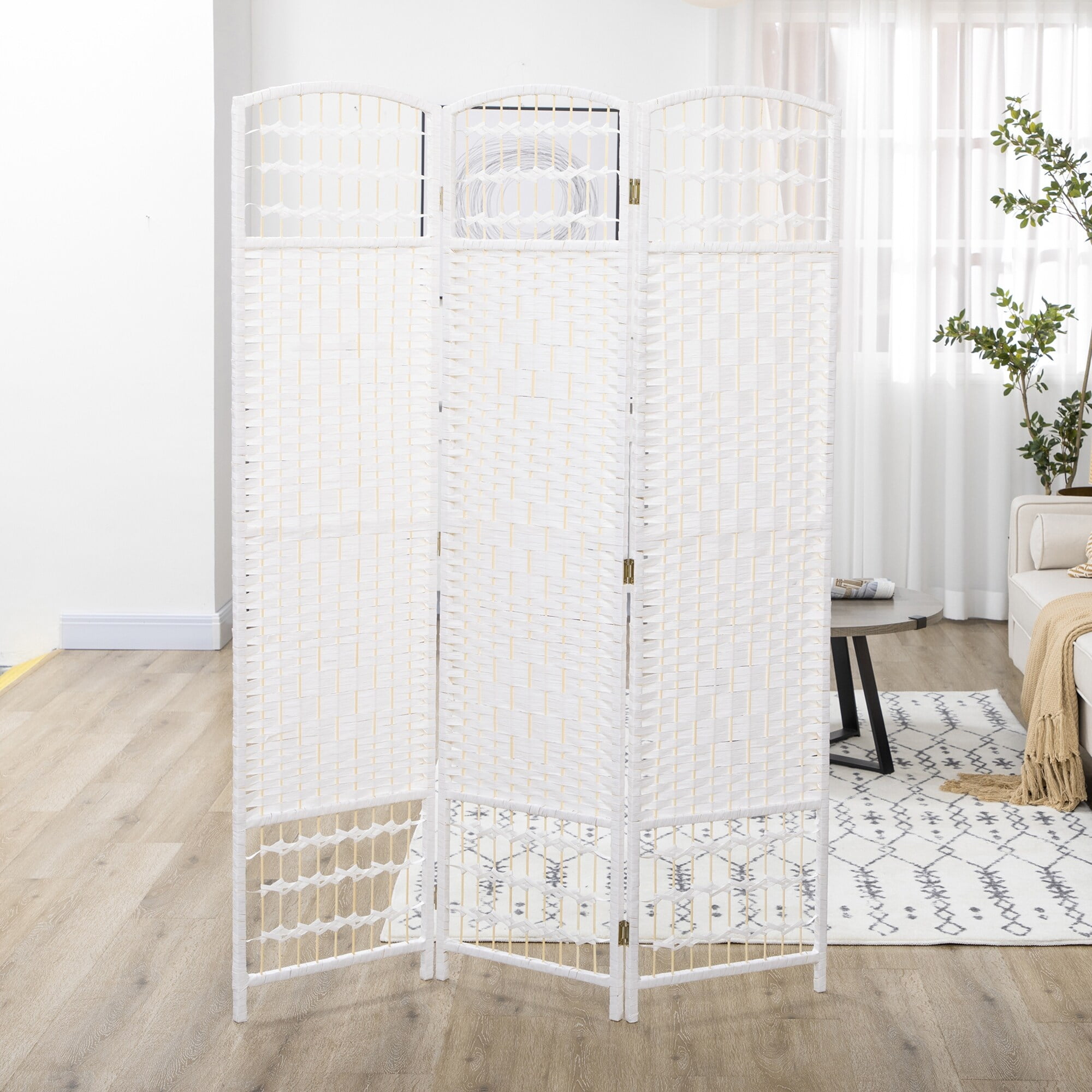 BESTCOSTY Freestanding Folding 3 Panel Privacy Screen - Walmart.com