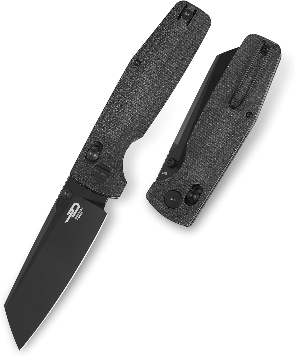 BESTECH KNIVES Pocket Folder Folding Knife: 3.5" D2 Steel Cleaver Black ...