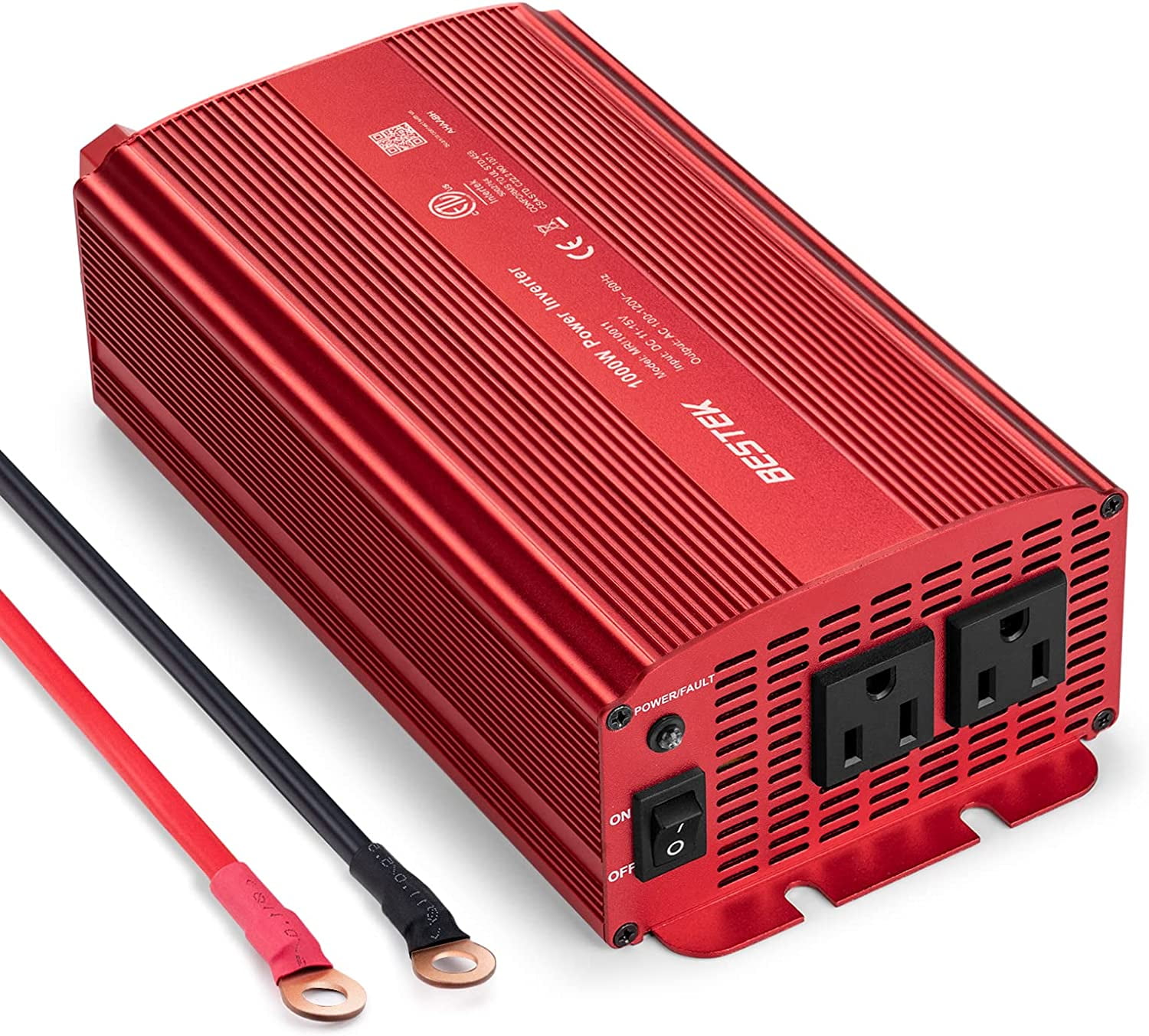 BESTEK 1000W Power Inverter, Dual AC Outlets, 12V to 110V/120V Car/Boat ...