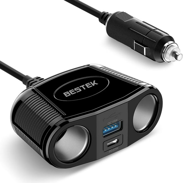 BESTEK 150W Cigarette Lighter Splitter Adapter - Car Charger Adapter ...