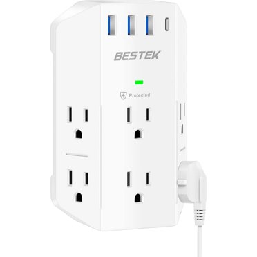 Presto Plug Portable Power Adaptor, Electric Outlet Extender with 2 USB ...