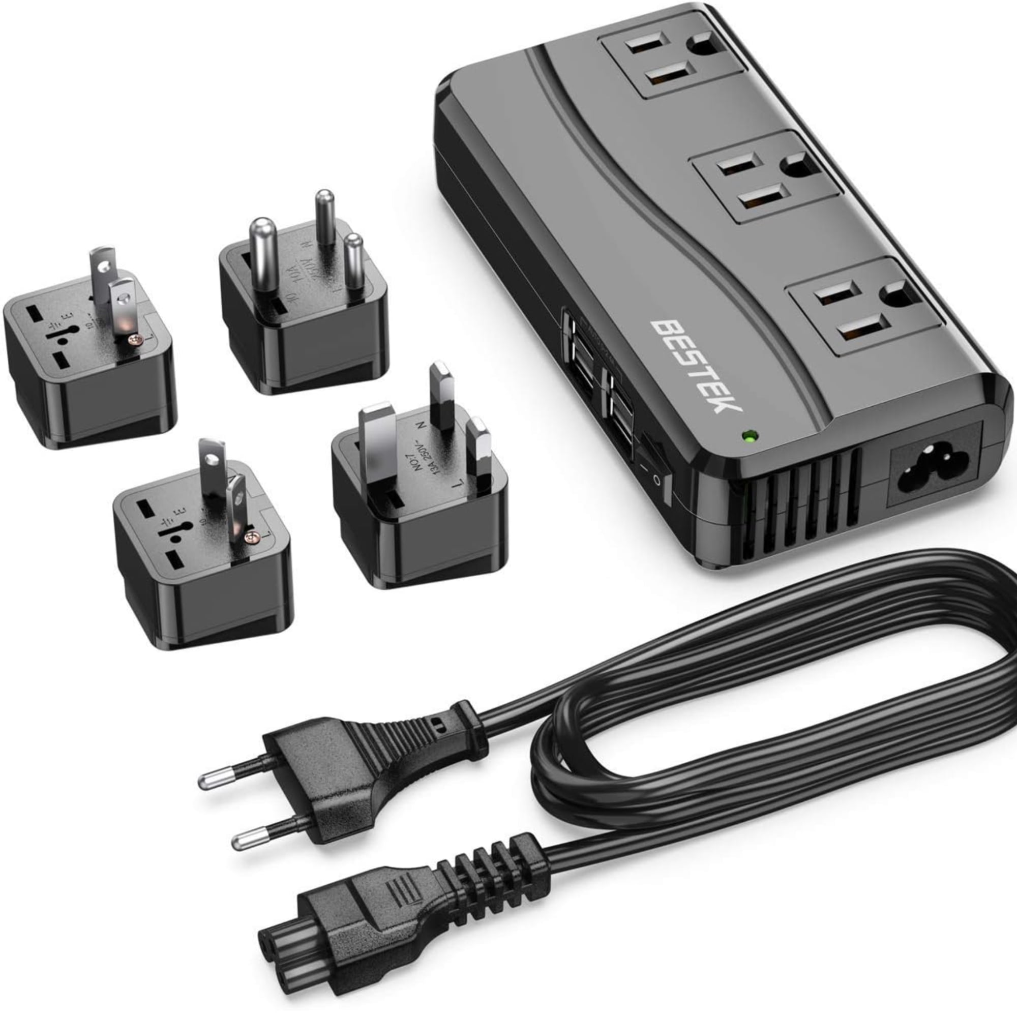 BESTEK 250W Universal Travel Adapter 100-220V to 110V Voltage Converter ...
