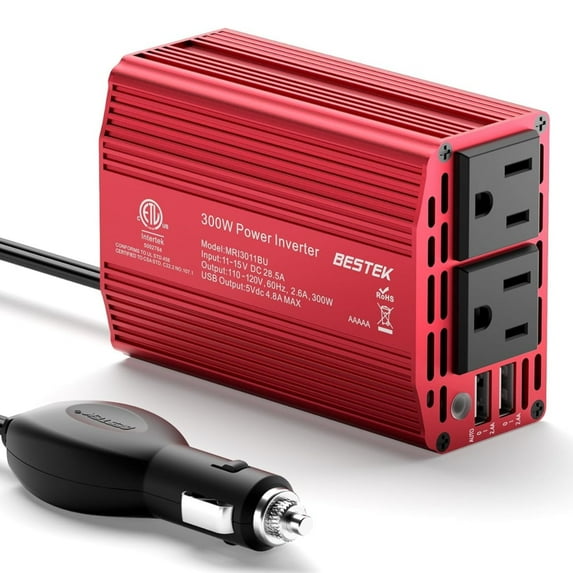 BESTEK 300W Power Inverter, Dual USB, Vehicle Car Charger, Laptop Plug ...