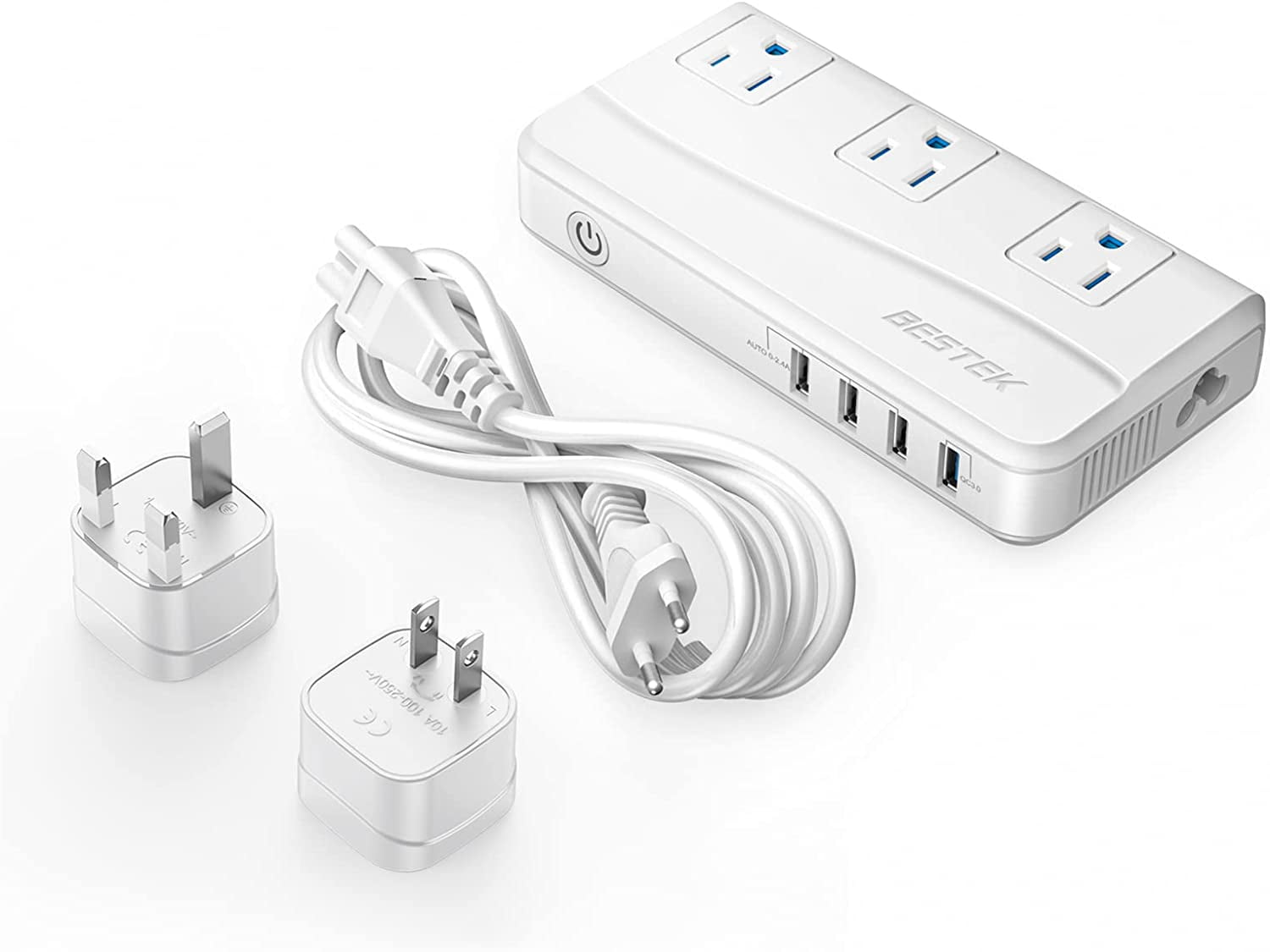 BESTEK 4-Port USB Power Converter 220V to 110V Travel Voltage Converter ...