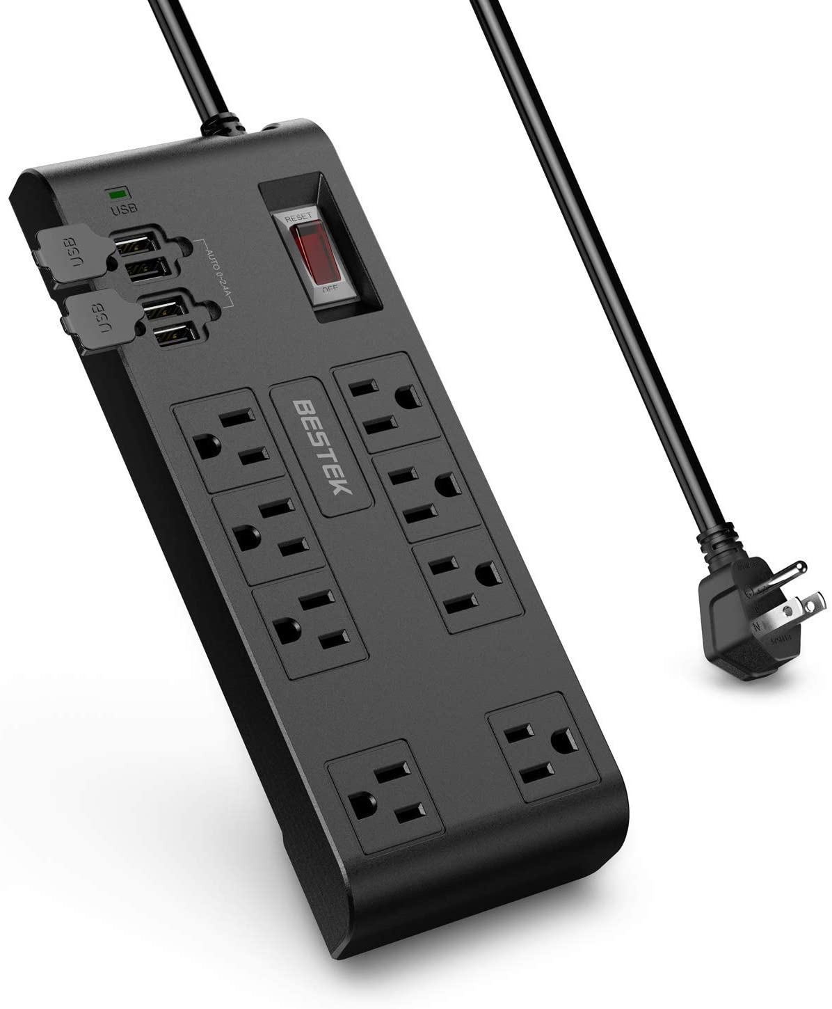 Tripp Lite TLP88USBB Protect It! 8-Outlet Surge Protector with 2 USB ...
