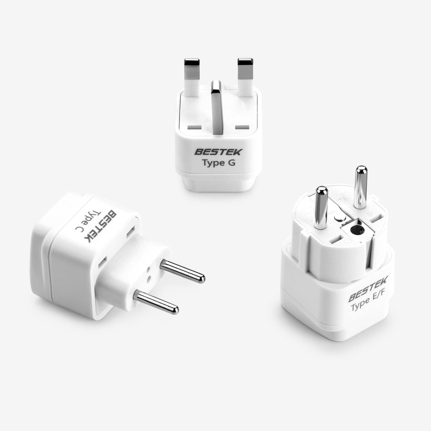 BESTEK Europe Travel Plug Adapter, Grounded Universal Type E/F Plug ...