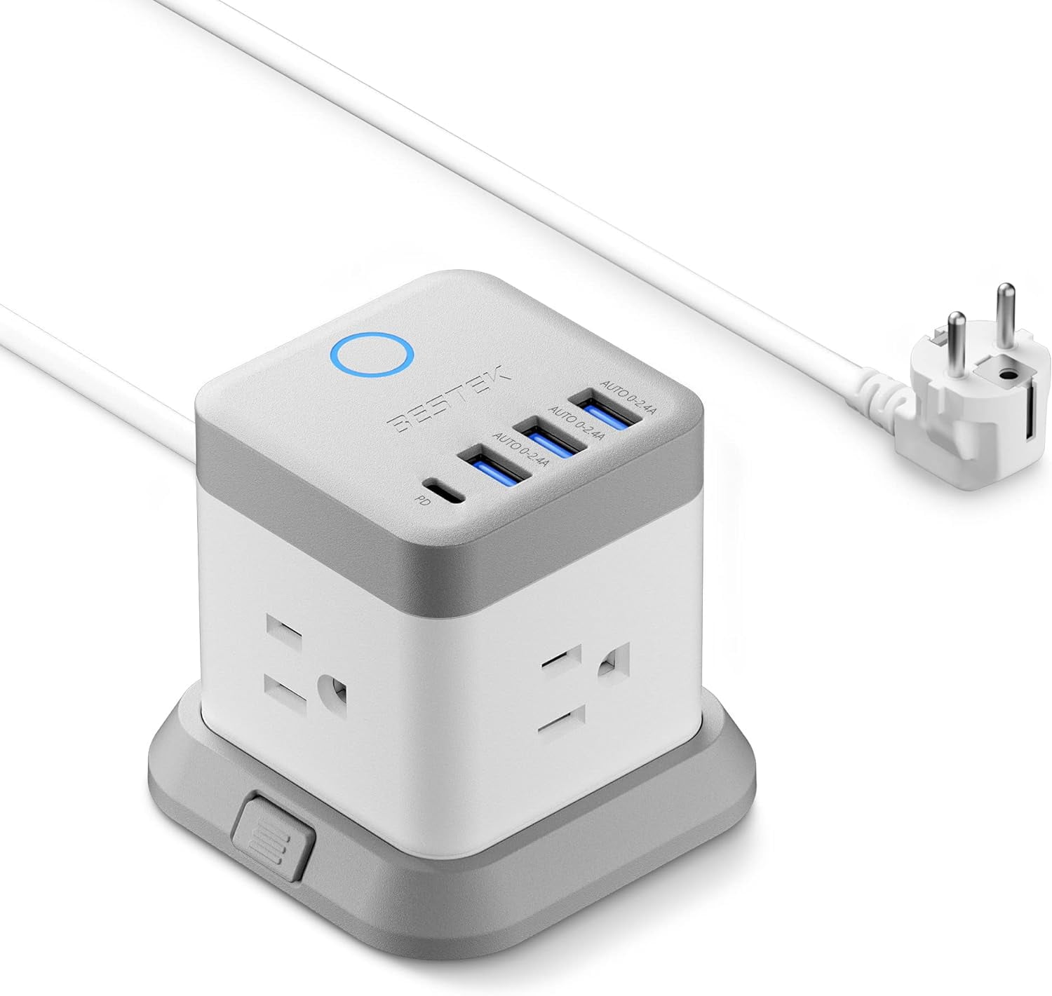 BESTEK European Travel Plug Adapter, Power Strip with USB C PD 20W and ...