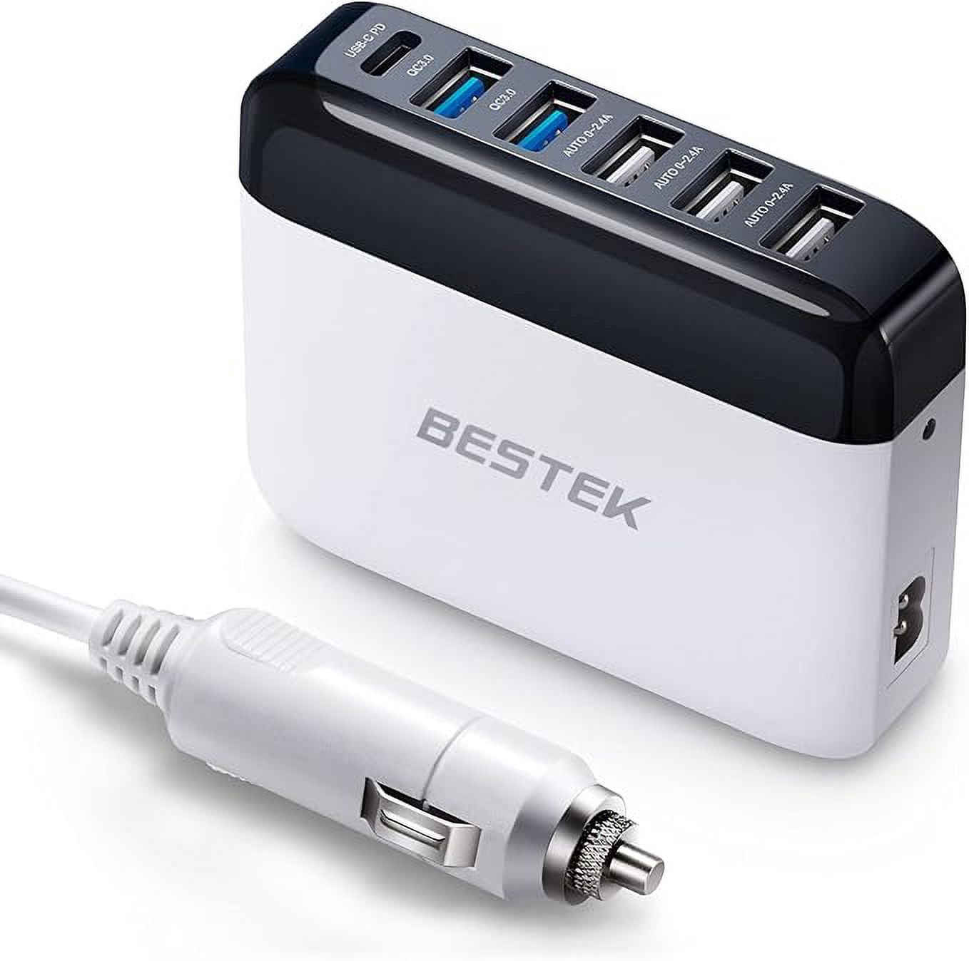 BESTEK Multi Ports USB Car Charger, Fast Charge 86W 9A Quick Charge 3.0 ...