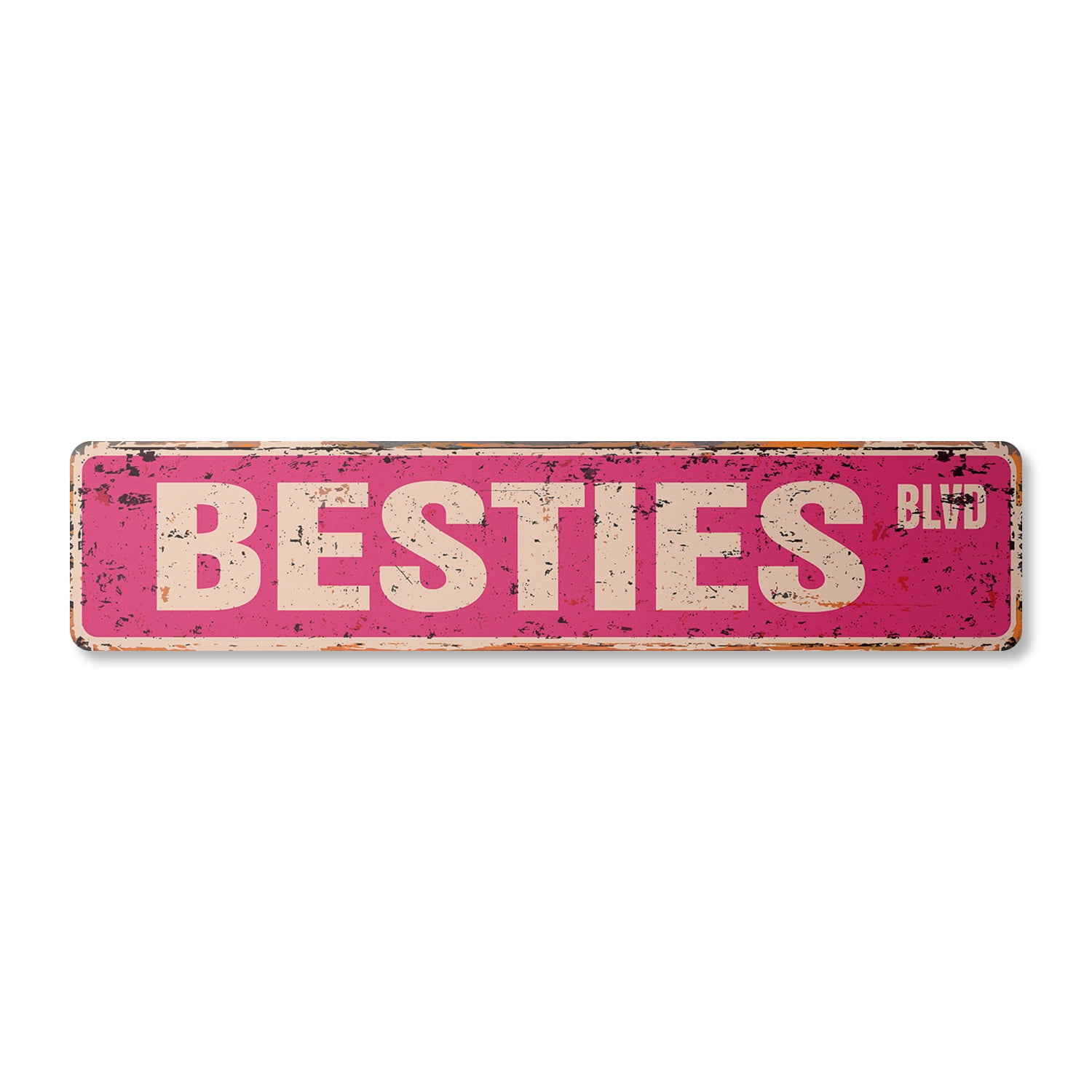 BESTIES Vintage Plastic Street Sign best friends buddies friendship ...