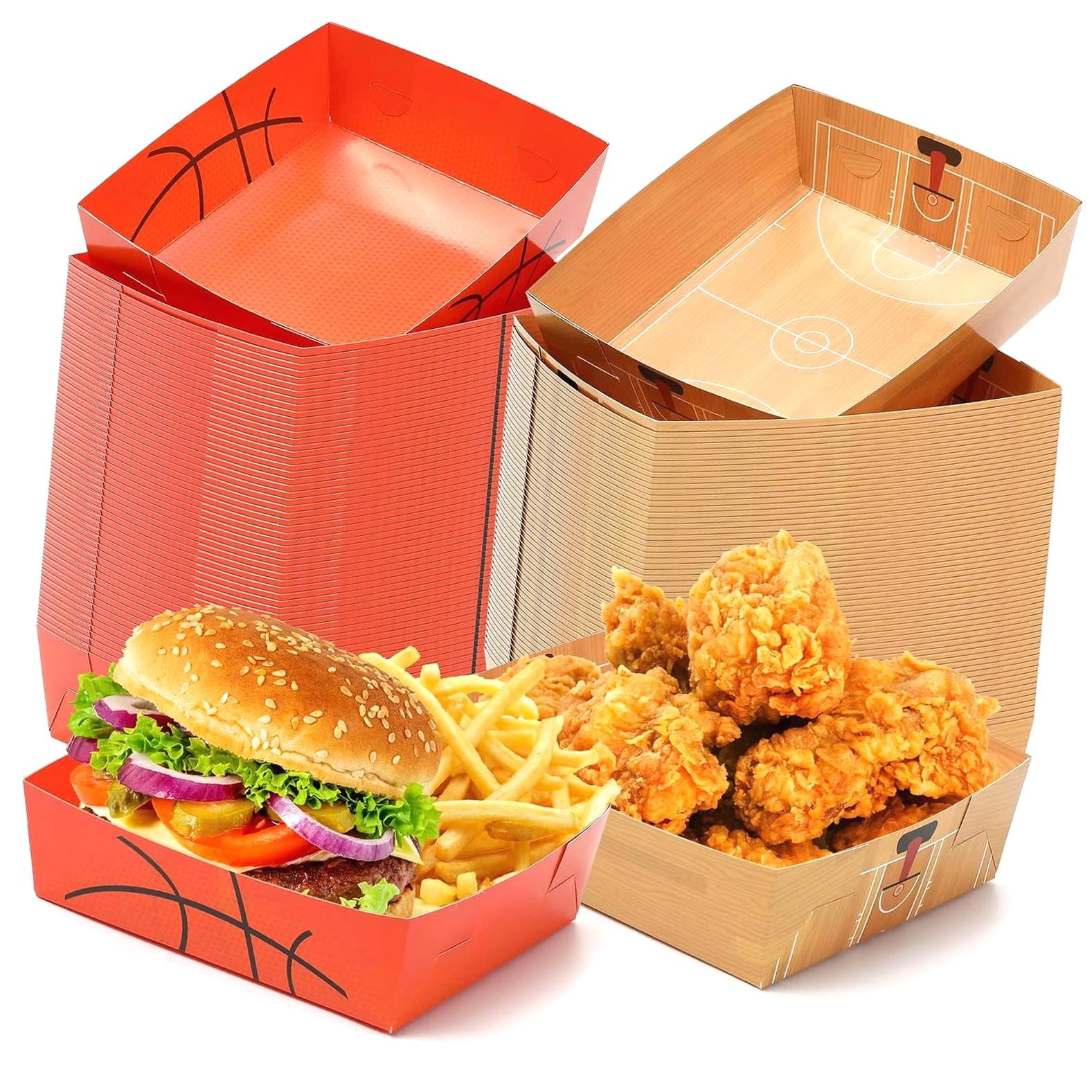 BESTKITTY 100 Pack - 5 lb Paper Trays, Large Plates, Food Boats, Bowls ...