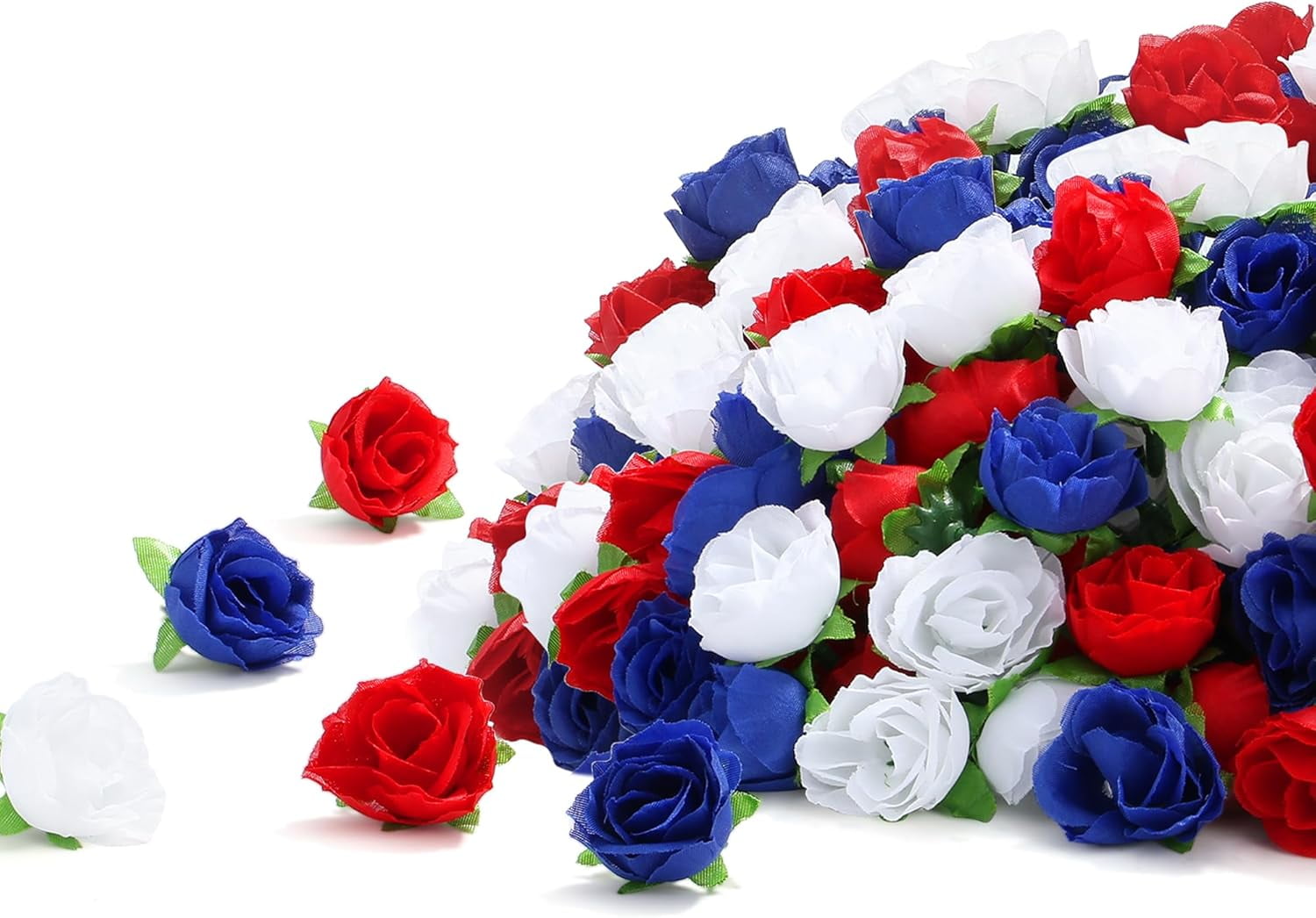BESTKITTY 100 Pcs Mini Roses Head 4th of July Arti Small Rose for ...
