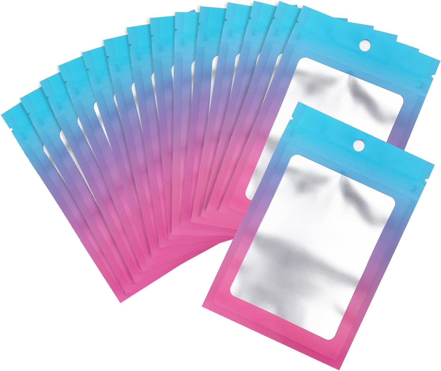BESTKITTY 100 Pcs Resealable r Bags, Gradient Color Food Storage Bags ...