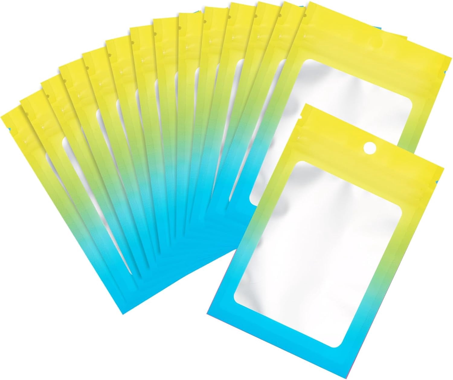 BESTKITTY 100 Pcs Resealable r Bags, Gradient Color Food Storage Bags ...