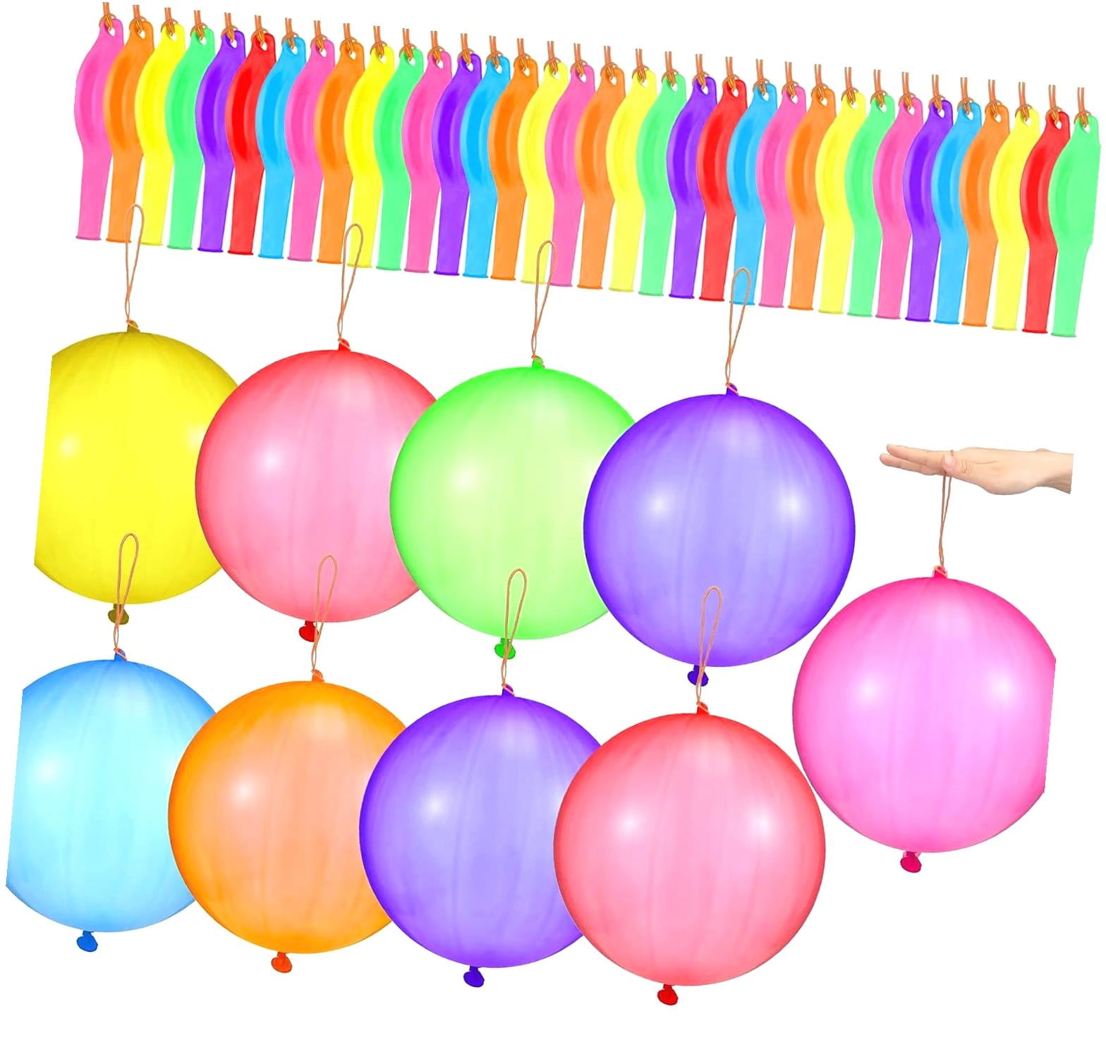 BESTKITTY 100 Piece Punch Balloons Bulk Set, Assorted Color Punching ...