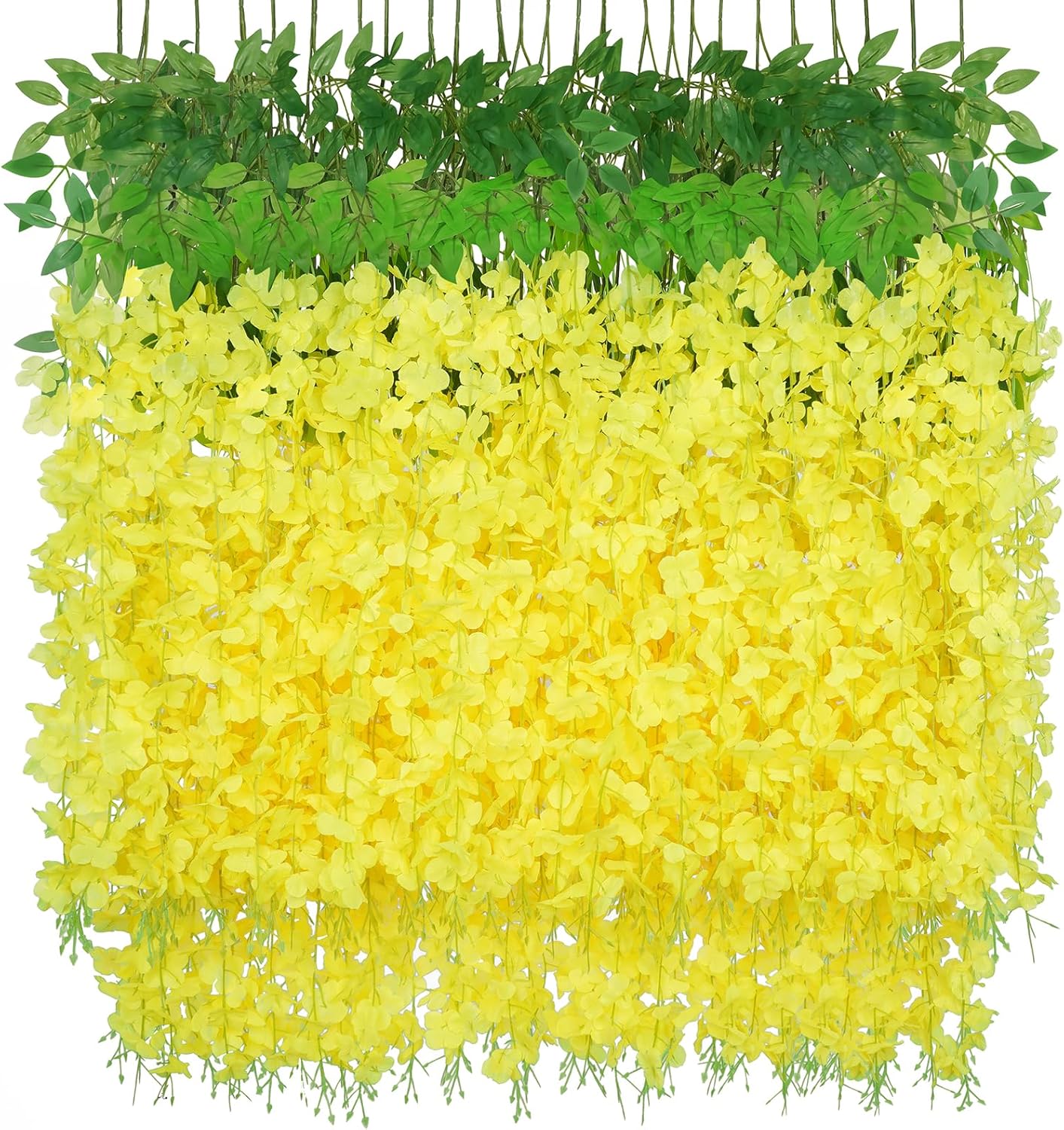 BESTKITTY 10Pcs Yellow Fake Wisteria Hanging Flowers, 3.6Ft/Pcs Artiial ...