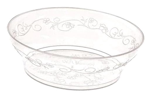 BESTKITTY 10oz Clear Round Plastic Bowl with Floral and Vine Design ...