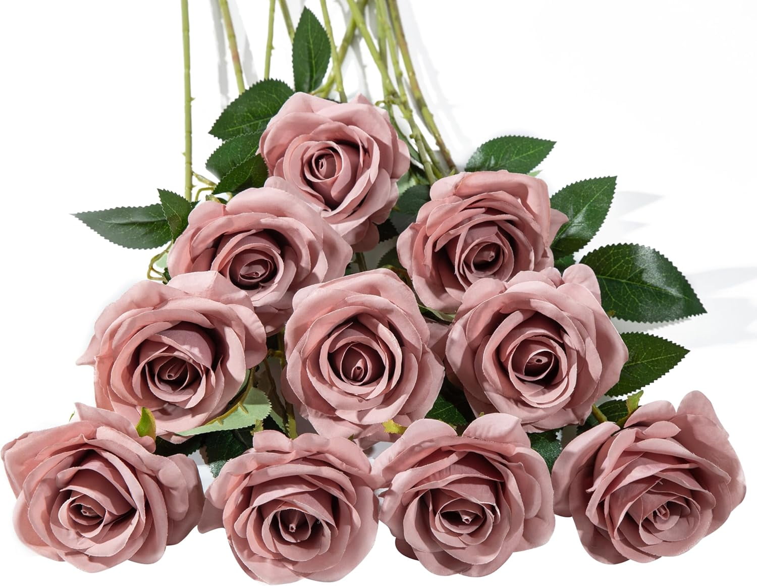 BESTKITTY 10pcs Silk Roses Arti Fake Rose for Arrangement Wedding Party ...