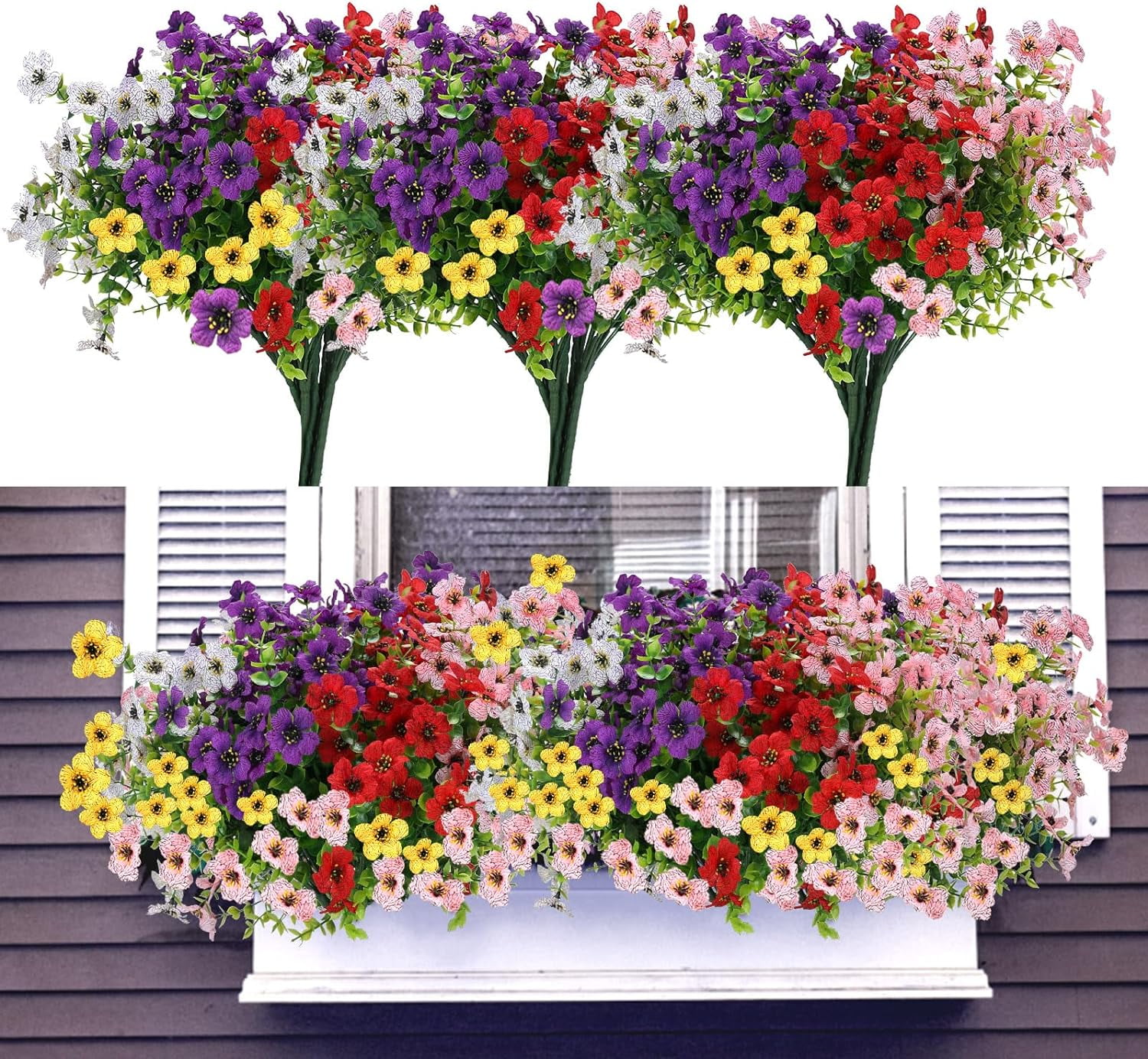 BESTKITTY 12 Bundles Arti for Outdoors UV Rnt, Realist Fake Silk ...