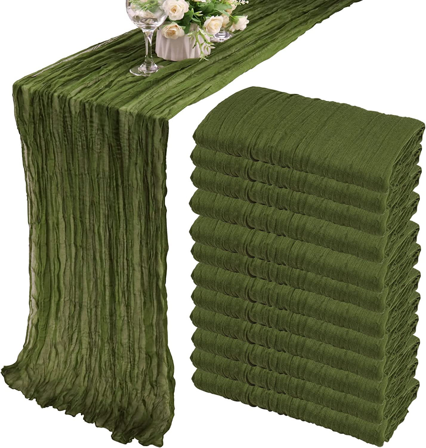 BESTKITTY 12 Pa Boho Gauze Table Runner - 35x72 In, Rust eese Cloth ...