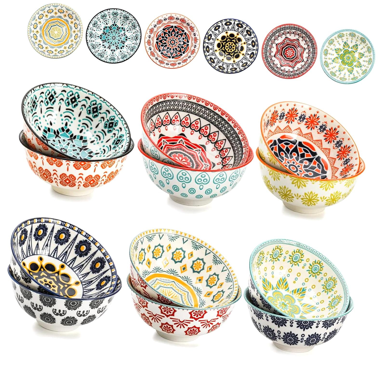 BESTKITTY 12 Pack Mini Ceramic Dishes, Vibrant Porcelain Ice Dish, 10 ...