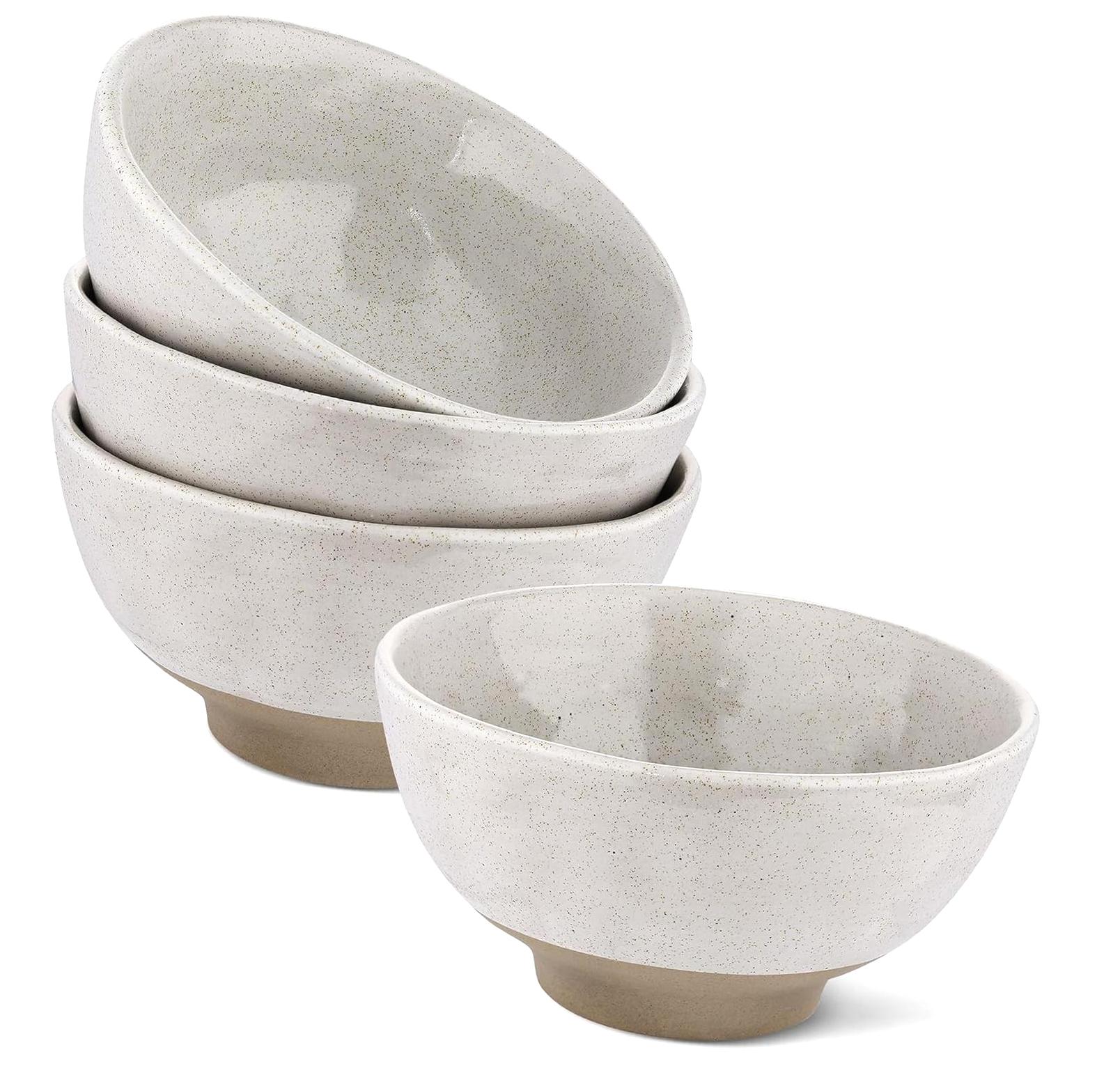 BESTKITTY 12 oz Cereal Bowls – Stoneware Speckled Glaze Small Bowls for ...