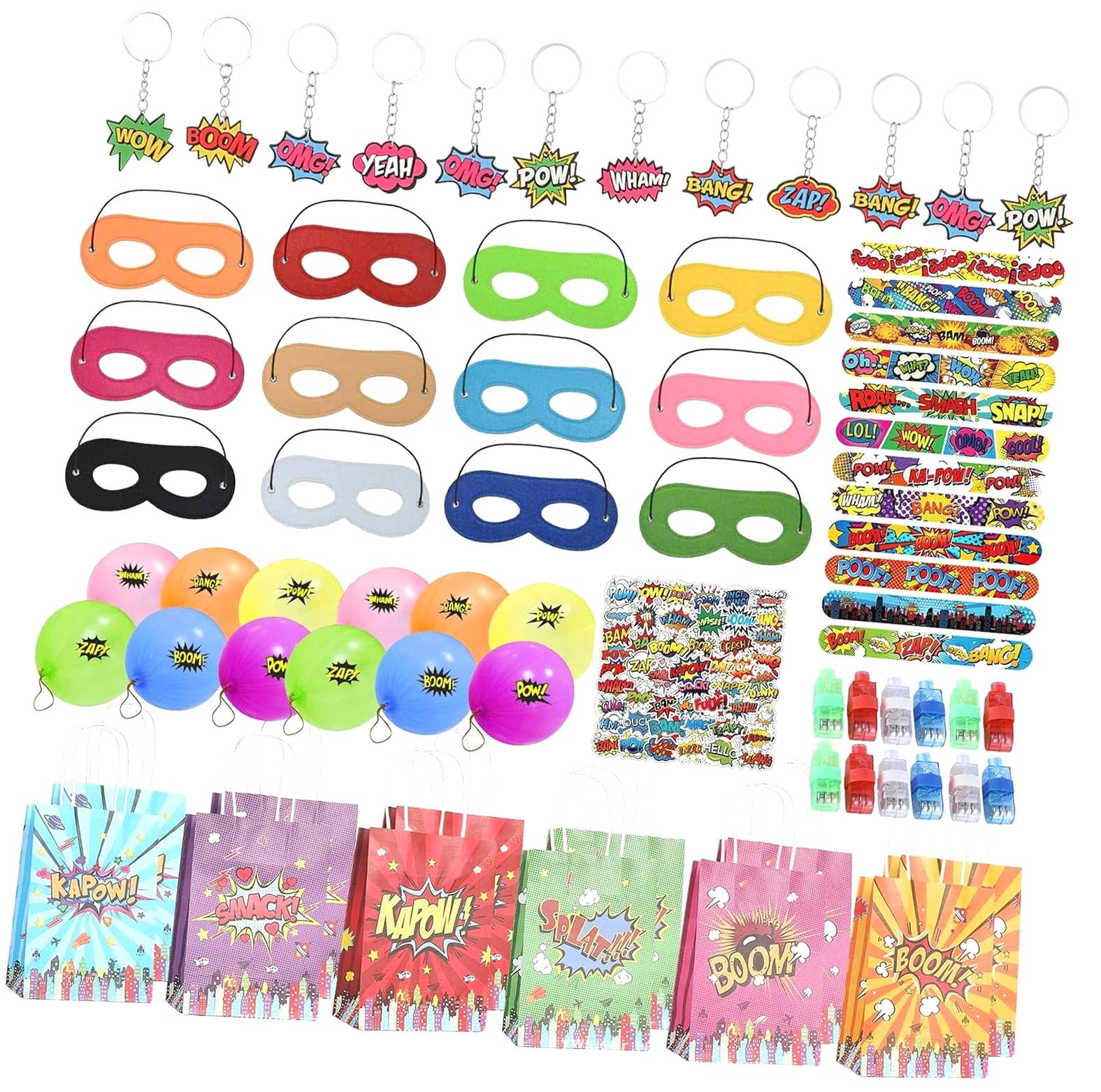 BESTKITTY 122 Pcs - Slap Stickers Punch Balloons Finger Lights and Bags ...