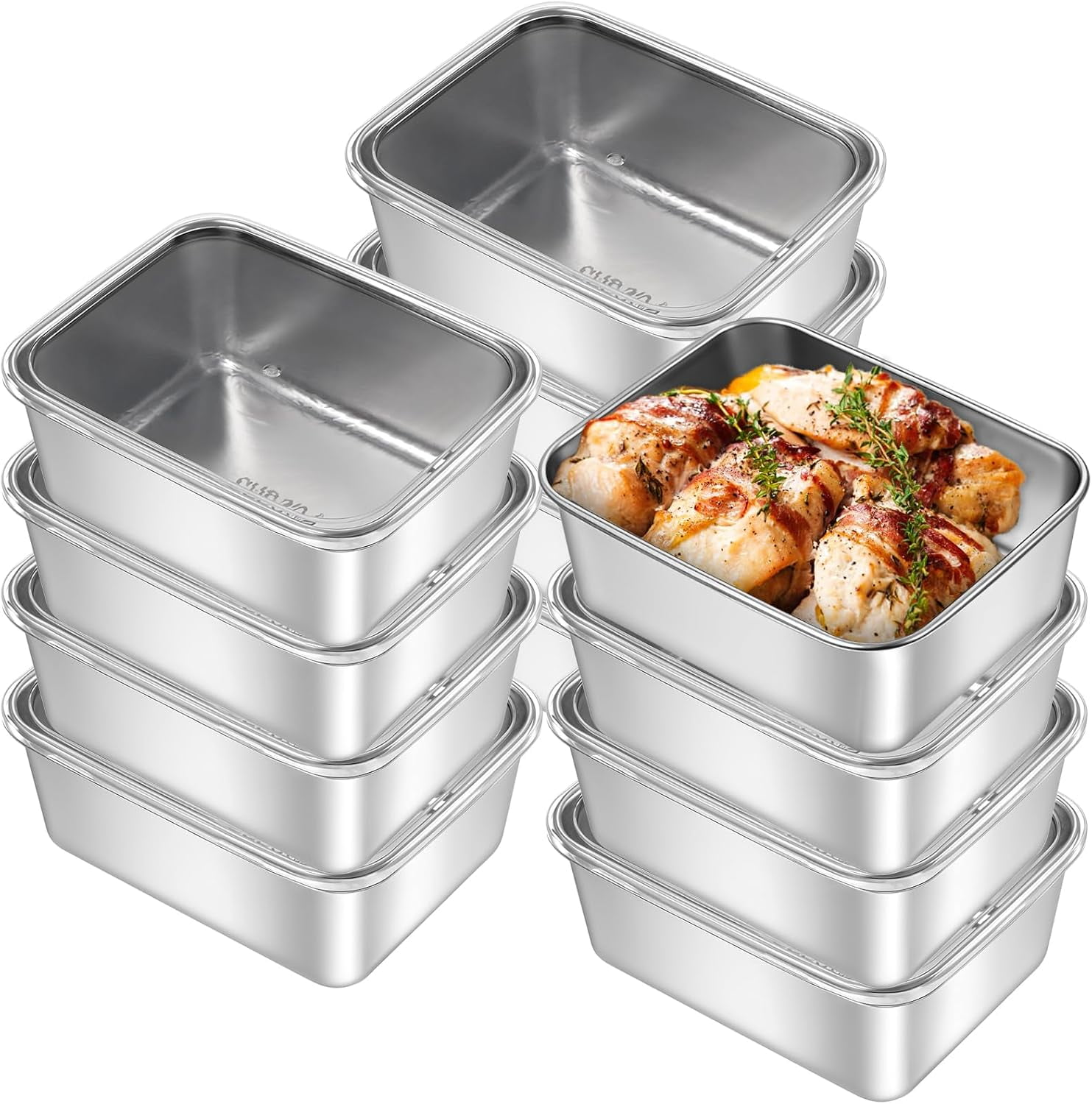 BESTKITTY 12PCS Stainl Steel Fresh- Kee Container with Cover ...