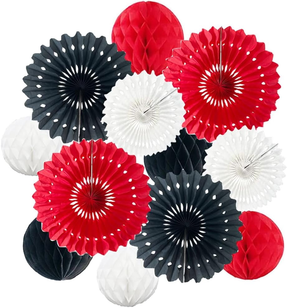 BESTKITTY 12pcs 6‘‘ 8‘‘ Honeycomb Balls Tissue Per Fans Party Honeycomb ...