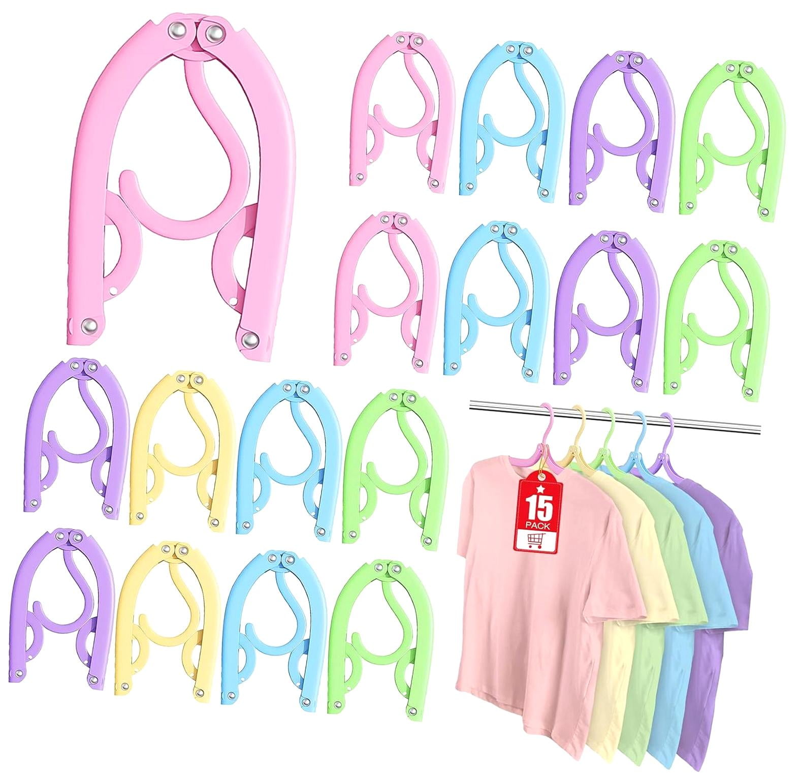 BESTKITTY 15 Pcs Travel Hangers Portable Foldable Travel Hanger ...