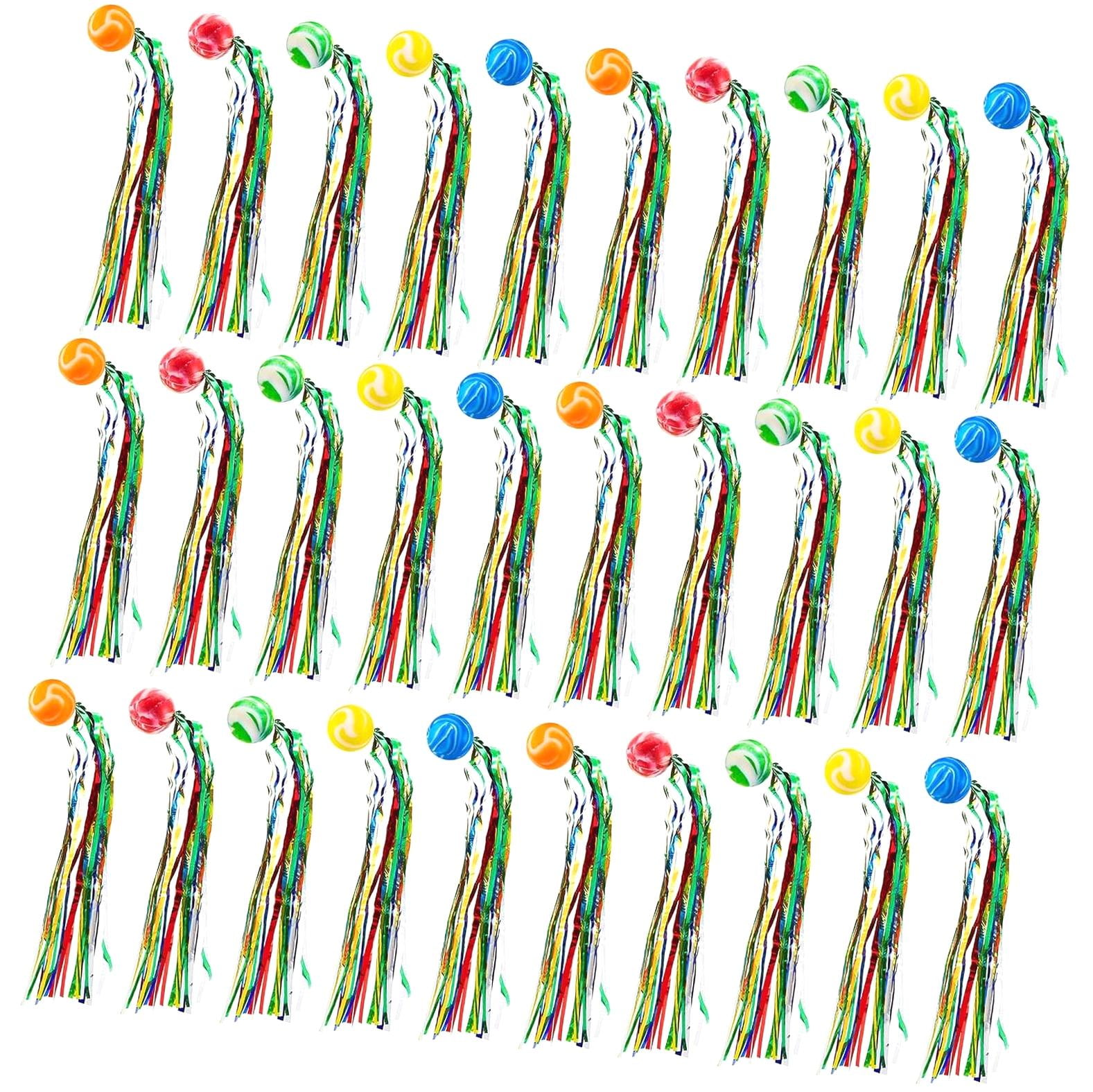 BESTKITTY 150 Colorful Bouncy Balls with Streamers, Large Rubber Balls ...