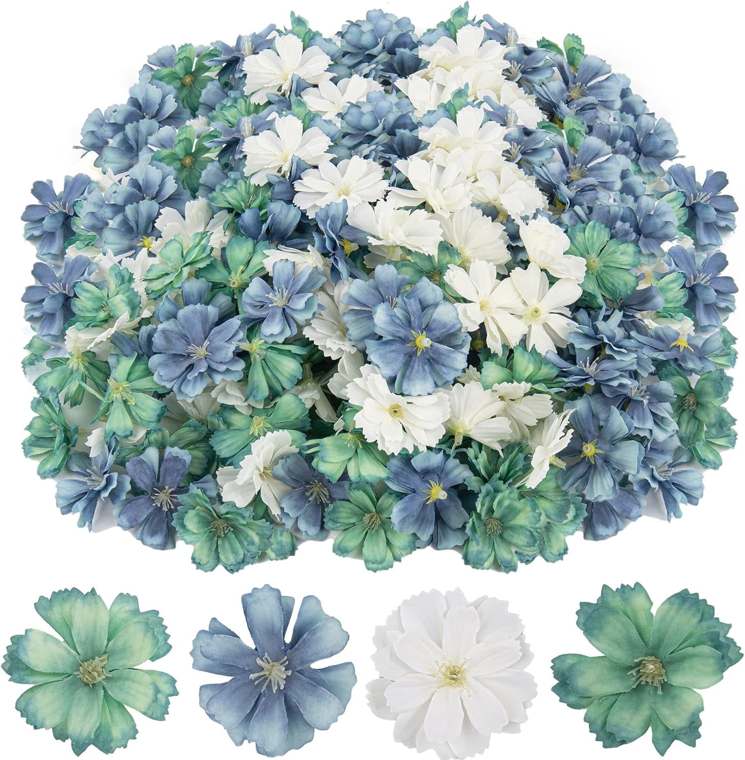 BESTKITTY , 150 Pa Fake Flower Heads Airtiial Silk Plum erry Blossom ...