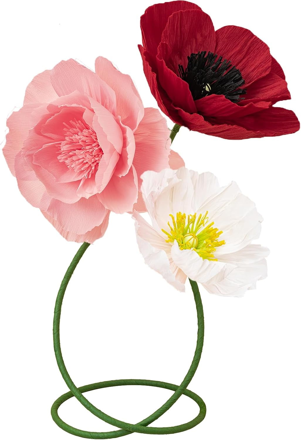 BESTKITTY 16" 3D Per Flower Decoration for Wall, Large Hanrafted Per ...