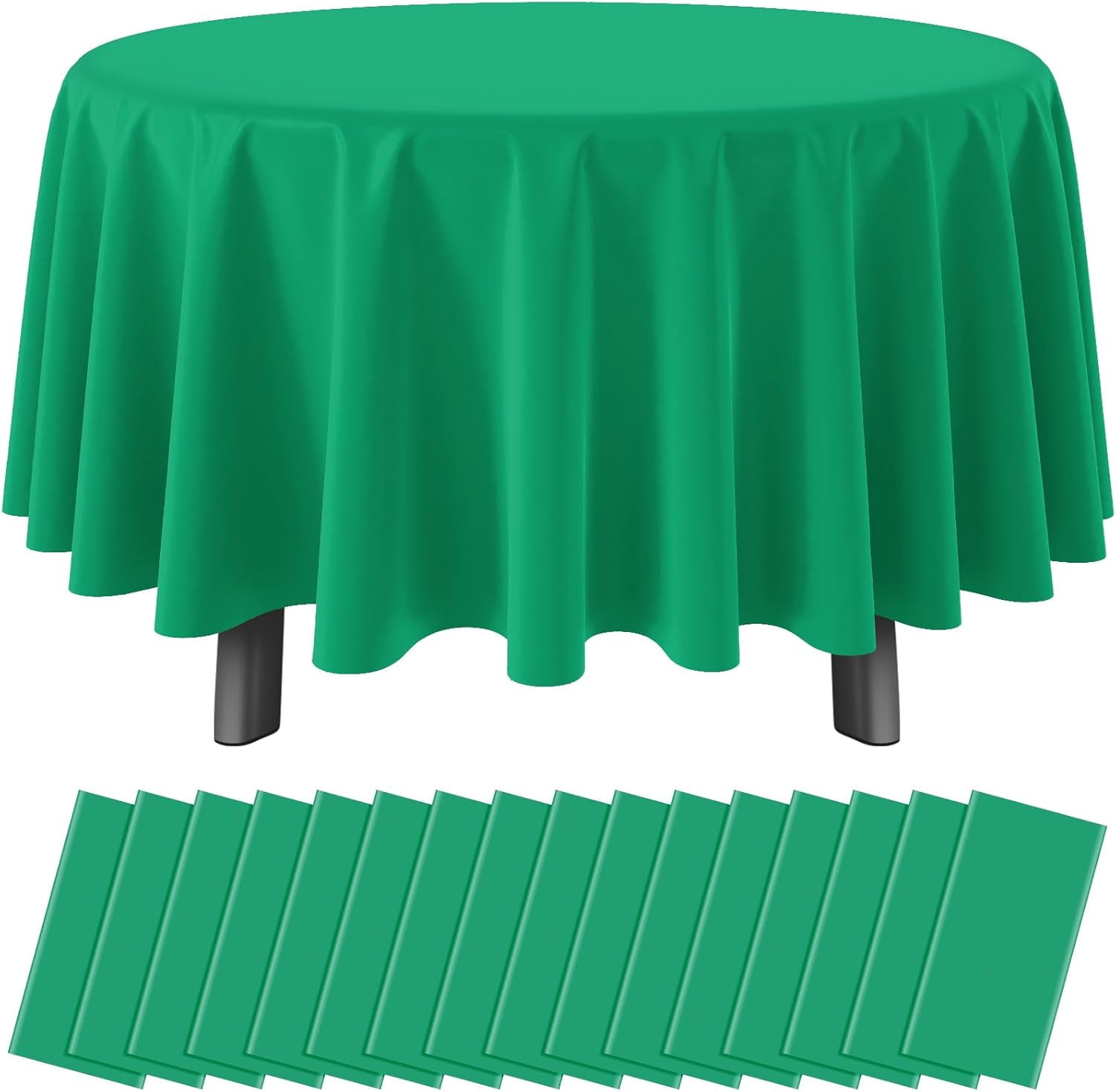 BESTKITTY 16 Pa Green Plast Tablecloth for Round Tables, Premium ...