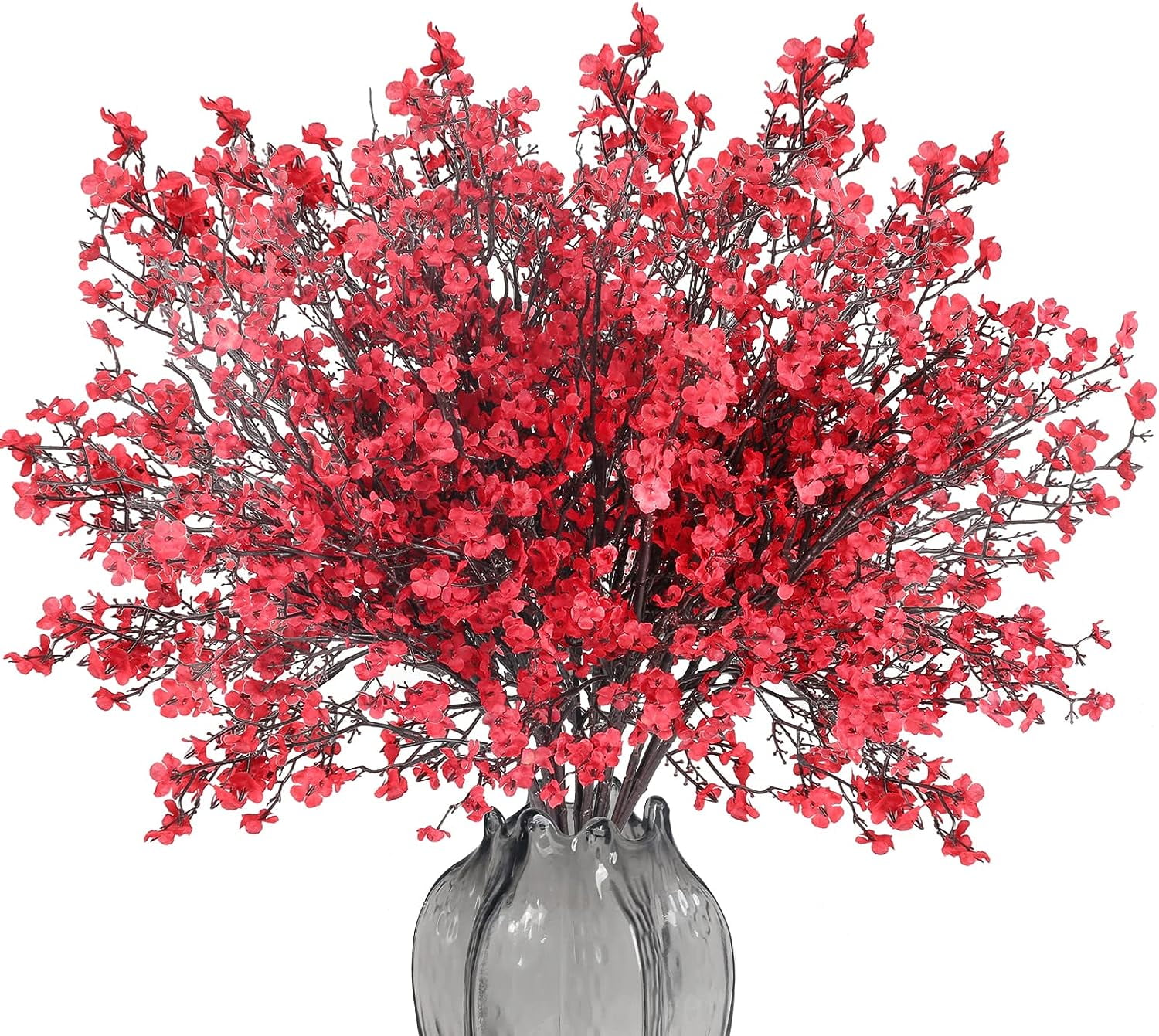 BESTKITTY 16PCS Baby Breath Arti Red Real Tou Silk Flowers Bouquet Faux ...