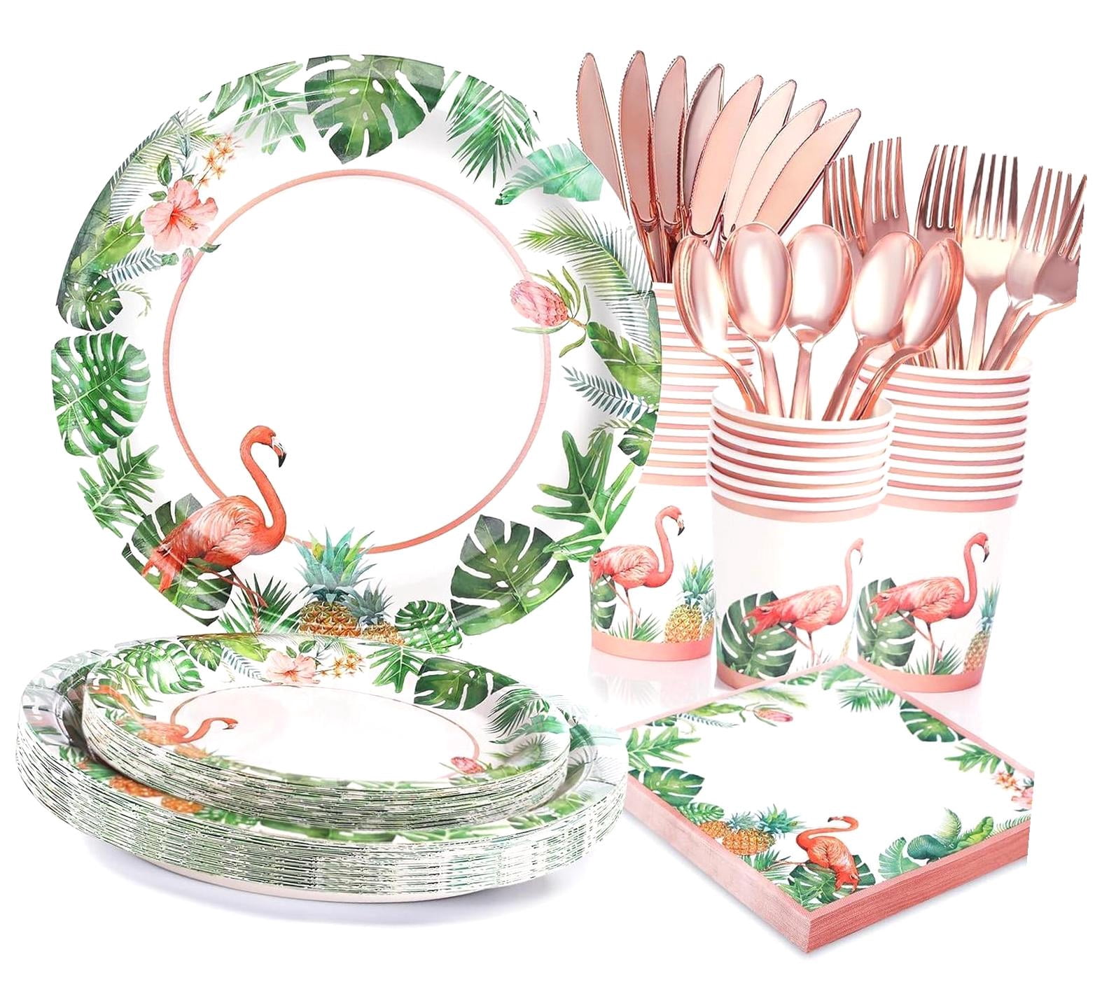 BESTKITTY 175Pcs Hawaiian Luau Party Decor, Luau Plates and Napkins ...