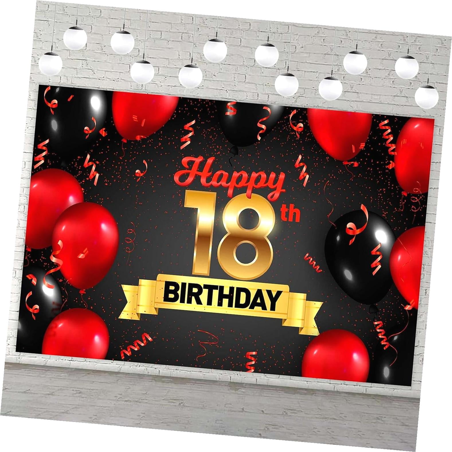 BESTKITTY 18th Birthday Celebration Kit, Red and Black Themed Decor ...