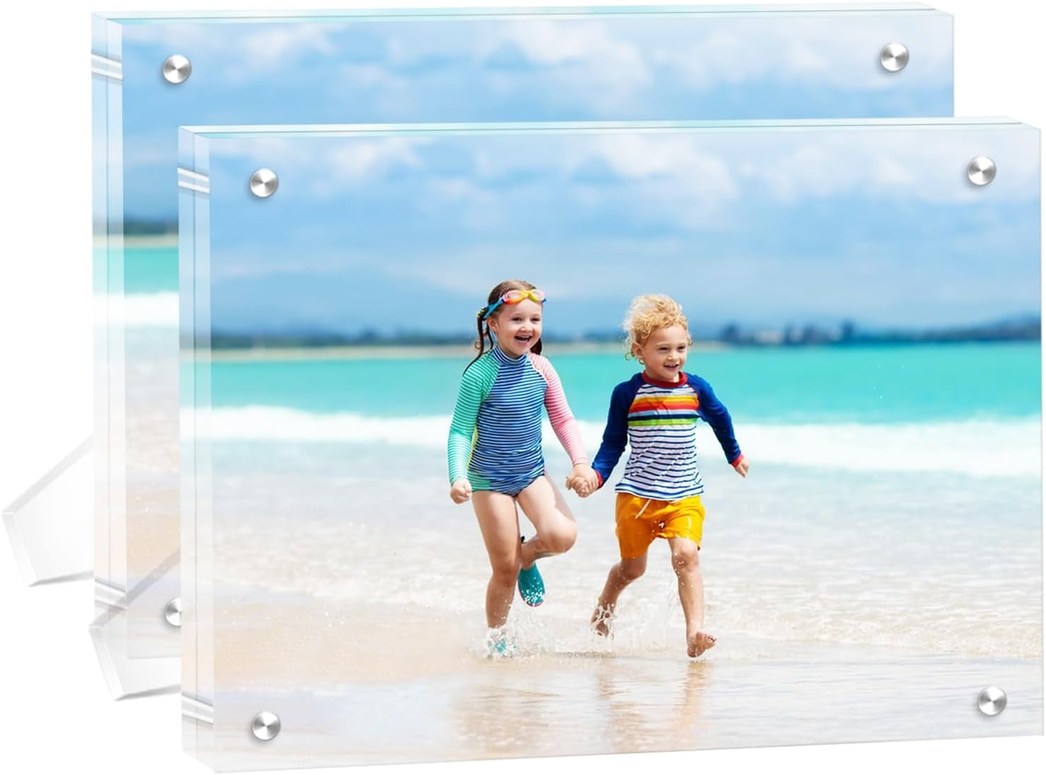 BESTKITTY 2 Pa(5×7) Acryl Pture Fs Clear Magnet P Fs Freestanding ...