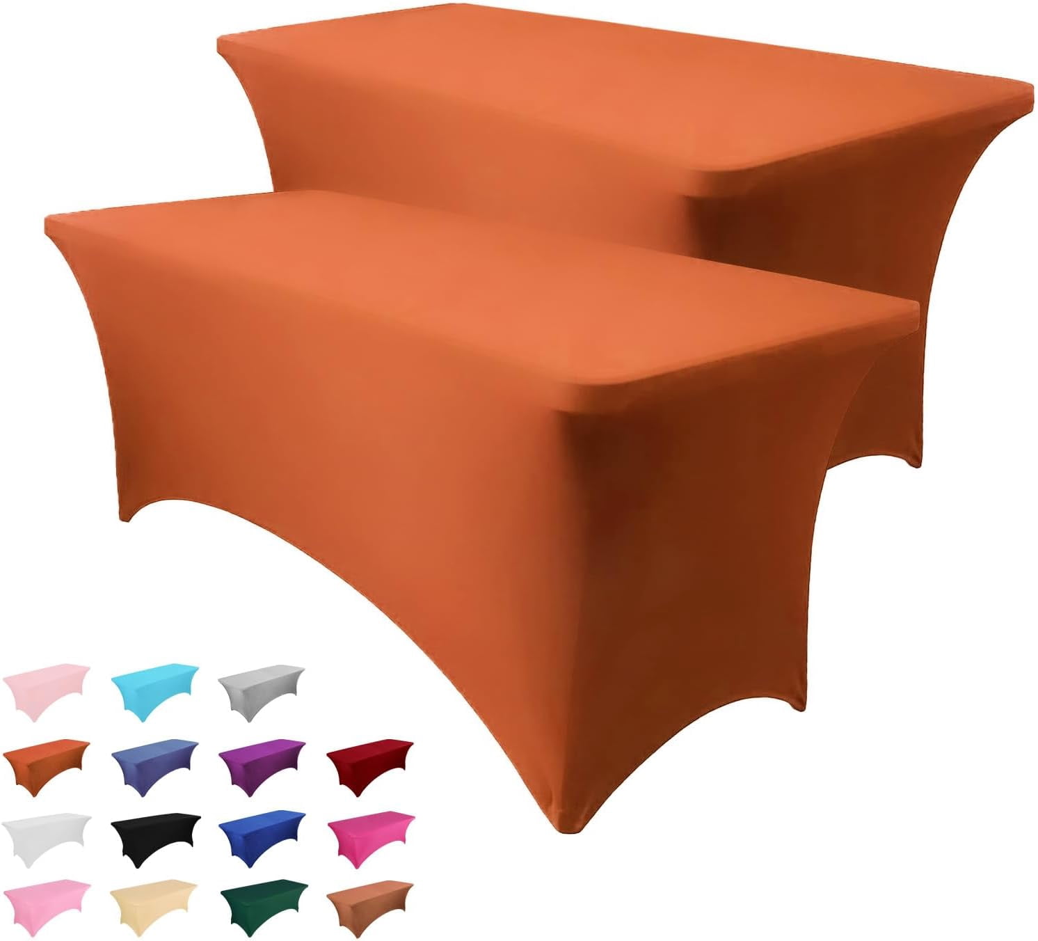 BESTKITTY 2 Pa 6FT Table Cloth for Rectangle Tables - Stret Burnt ...