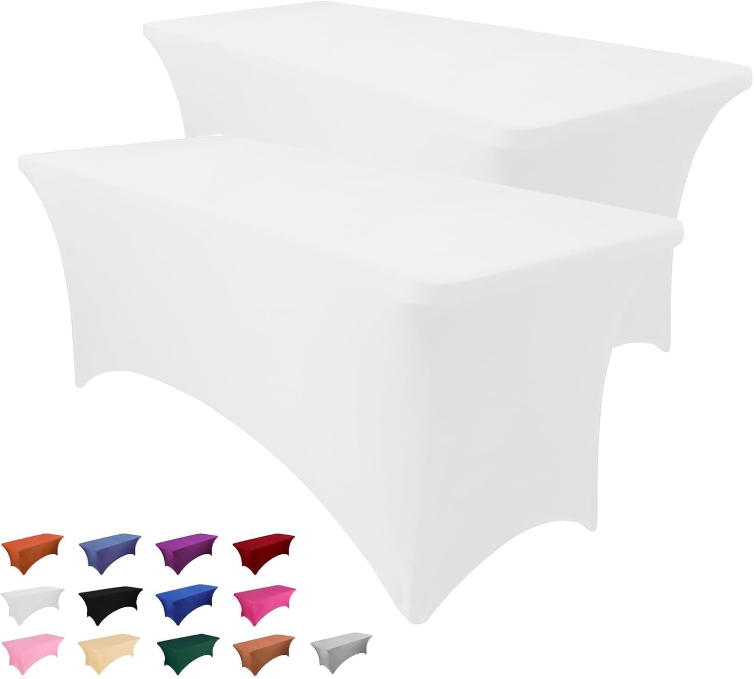 BESTKITTY 2 Pa 6FT Table Cloth for Rectangle Tables - White Tablecloth ...