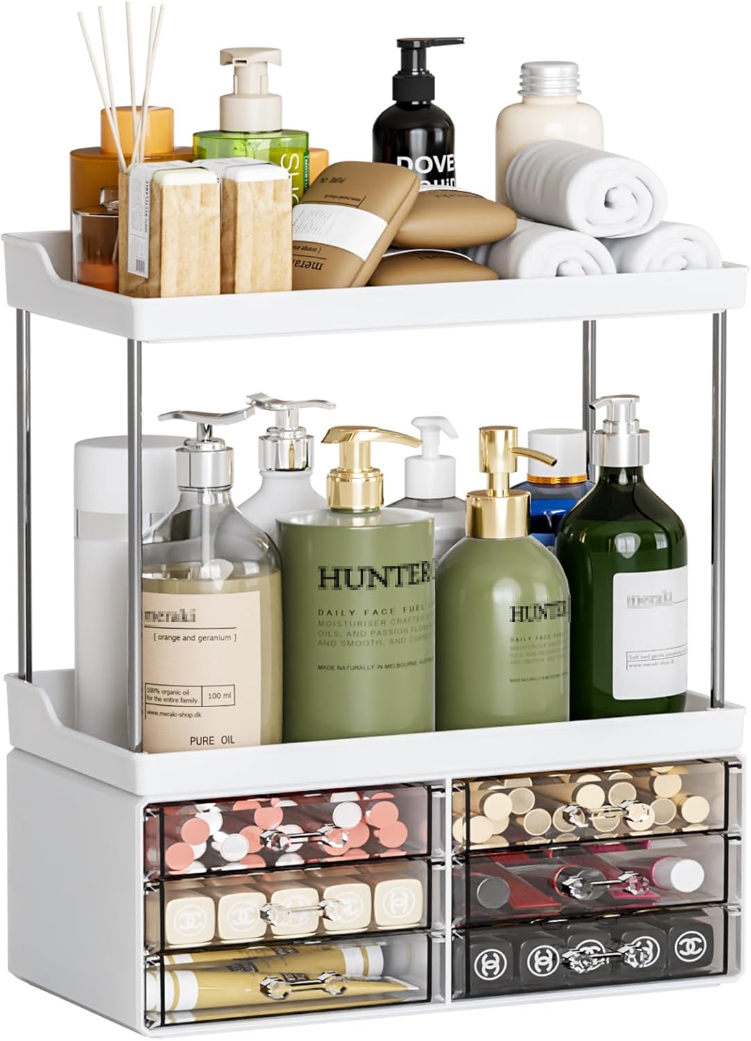 BESTKITTY 2 Pa Batoom Organizers and Storage Counte With 6 Drawers ...