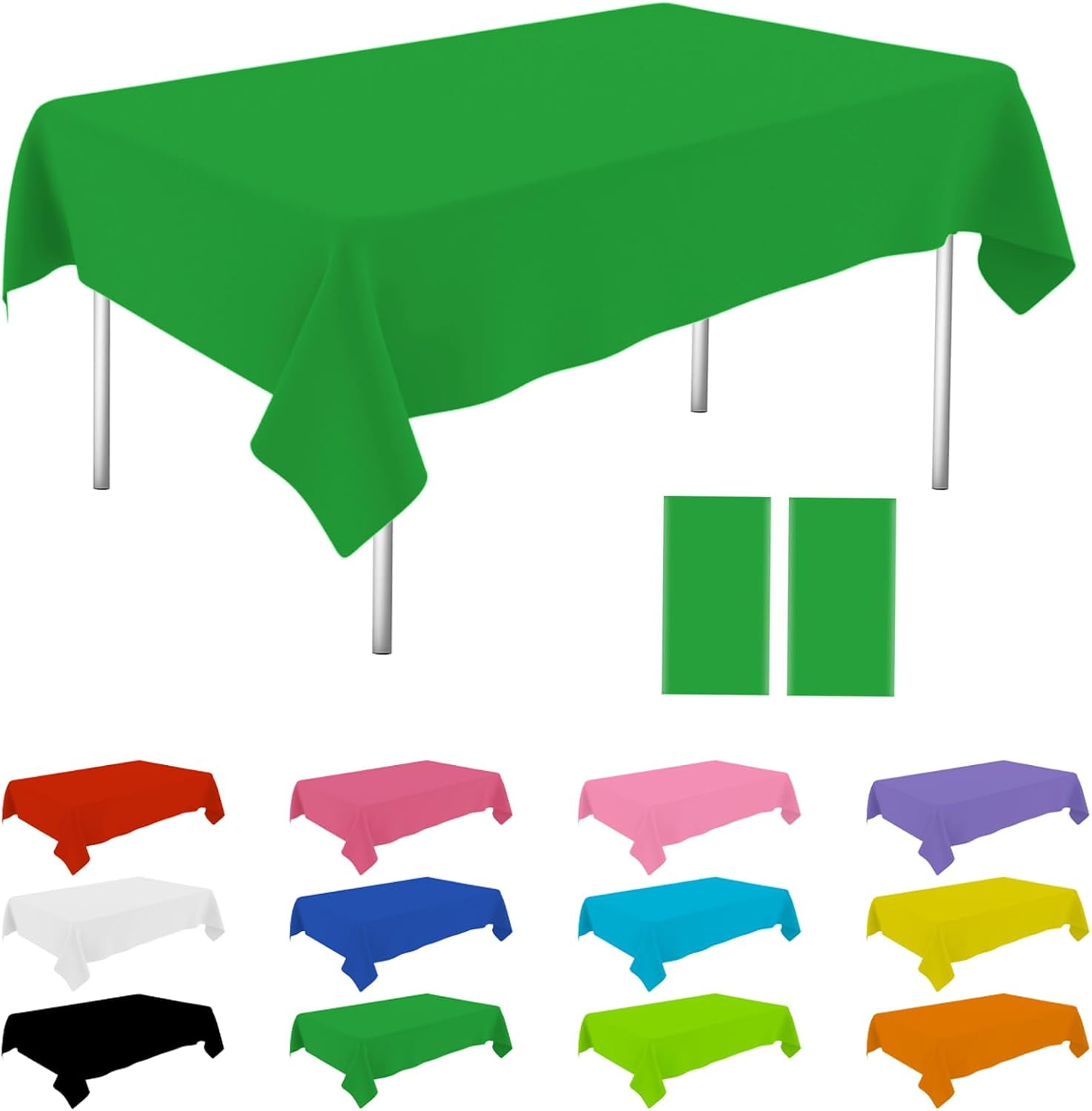 BESTKITTY 2 Pa D Green Plast Tablecloths Disposable Tablecloths D Green ...