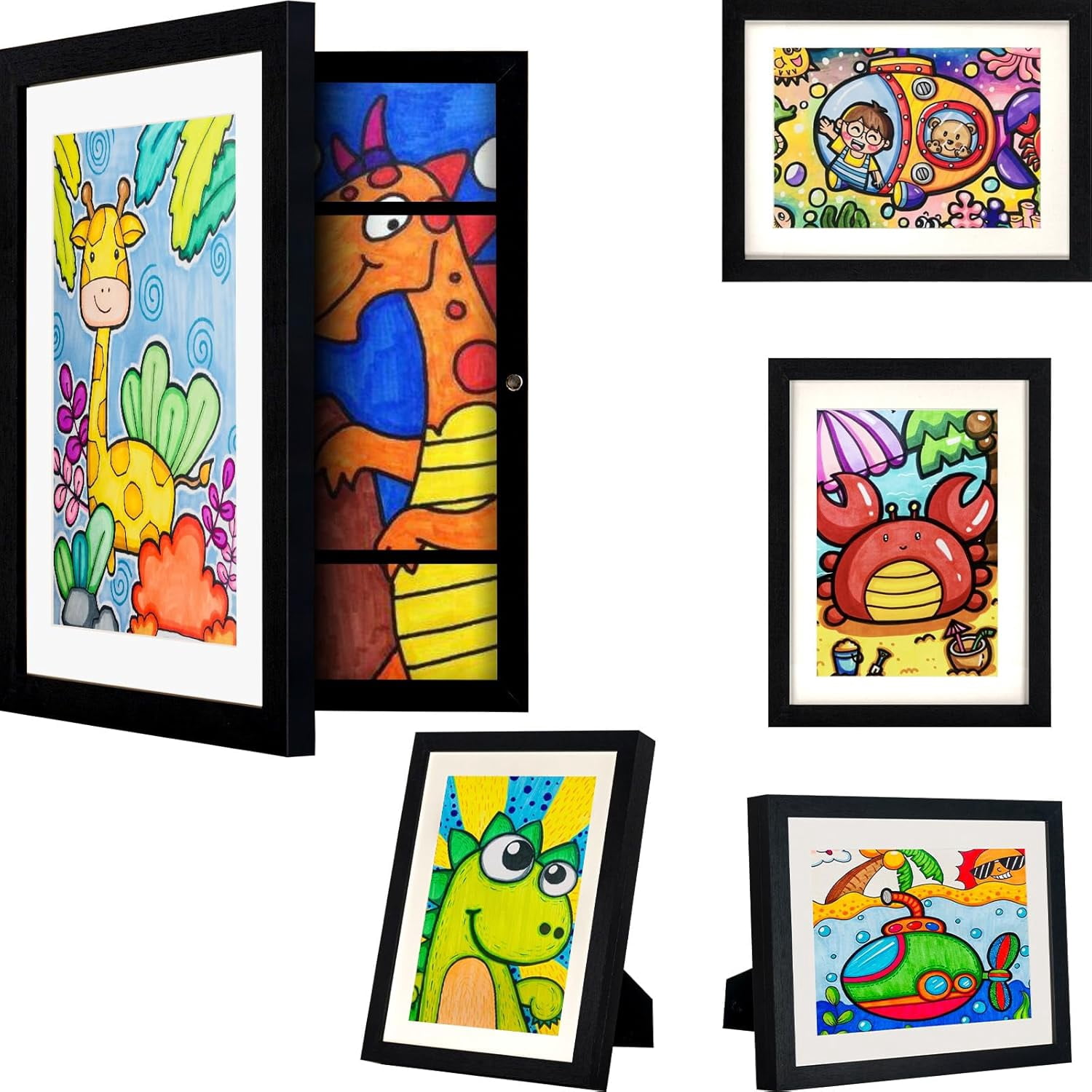 BESTKITTY 2 Pa Kids Art Fe, 8.5 x 11 Kids Artwork Fes angeable, Front ...