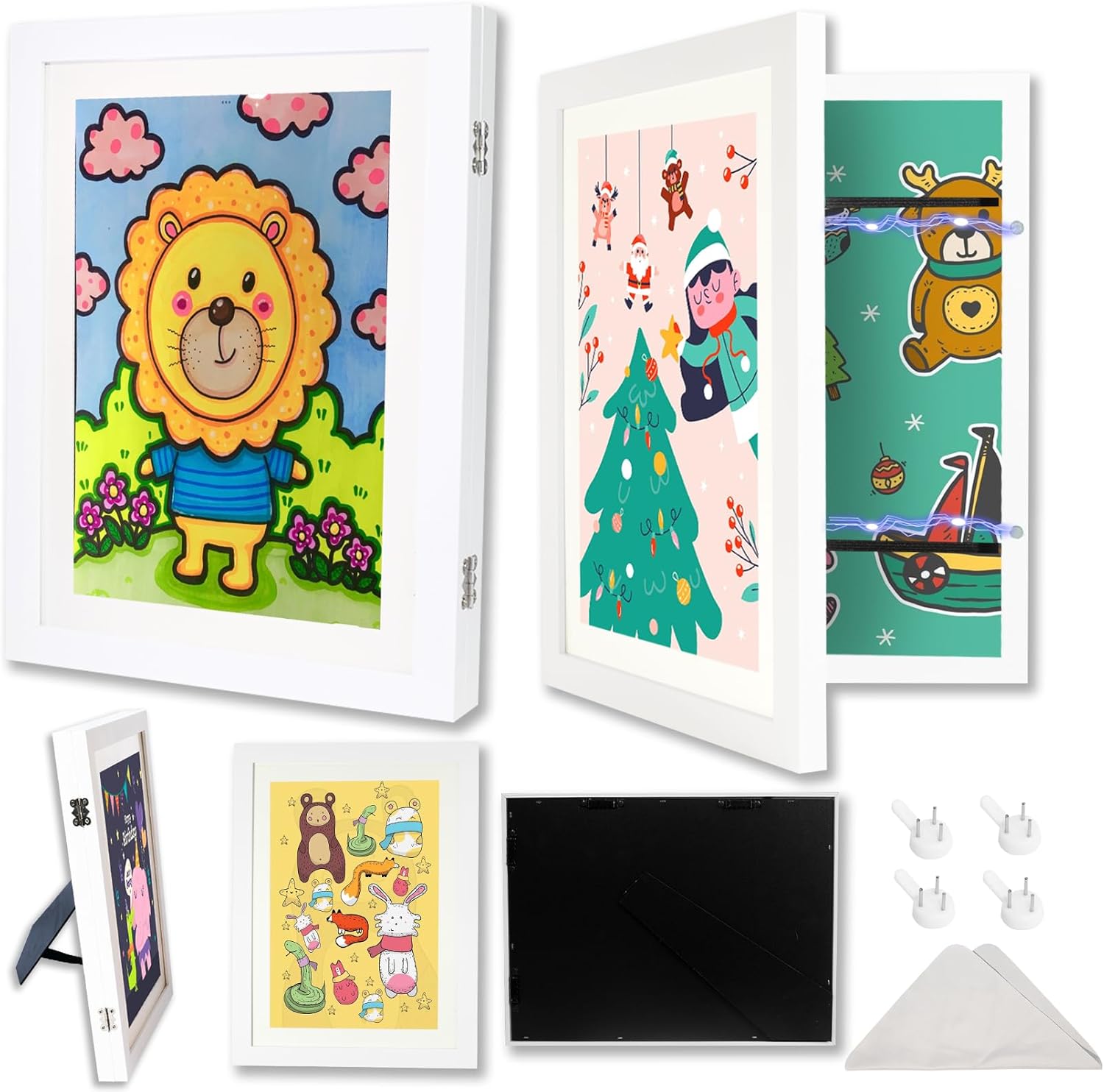 BESTKITTY 2-Pa Kids Art Fes angeable with Stand 8.5x11 Front Opening ...