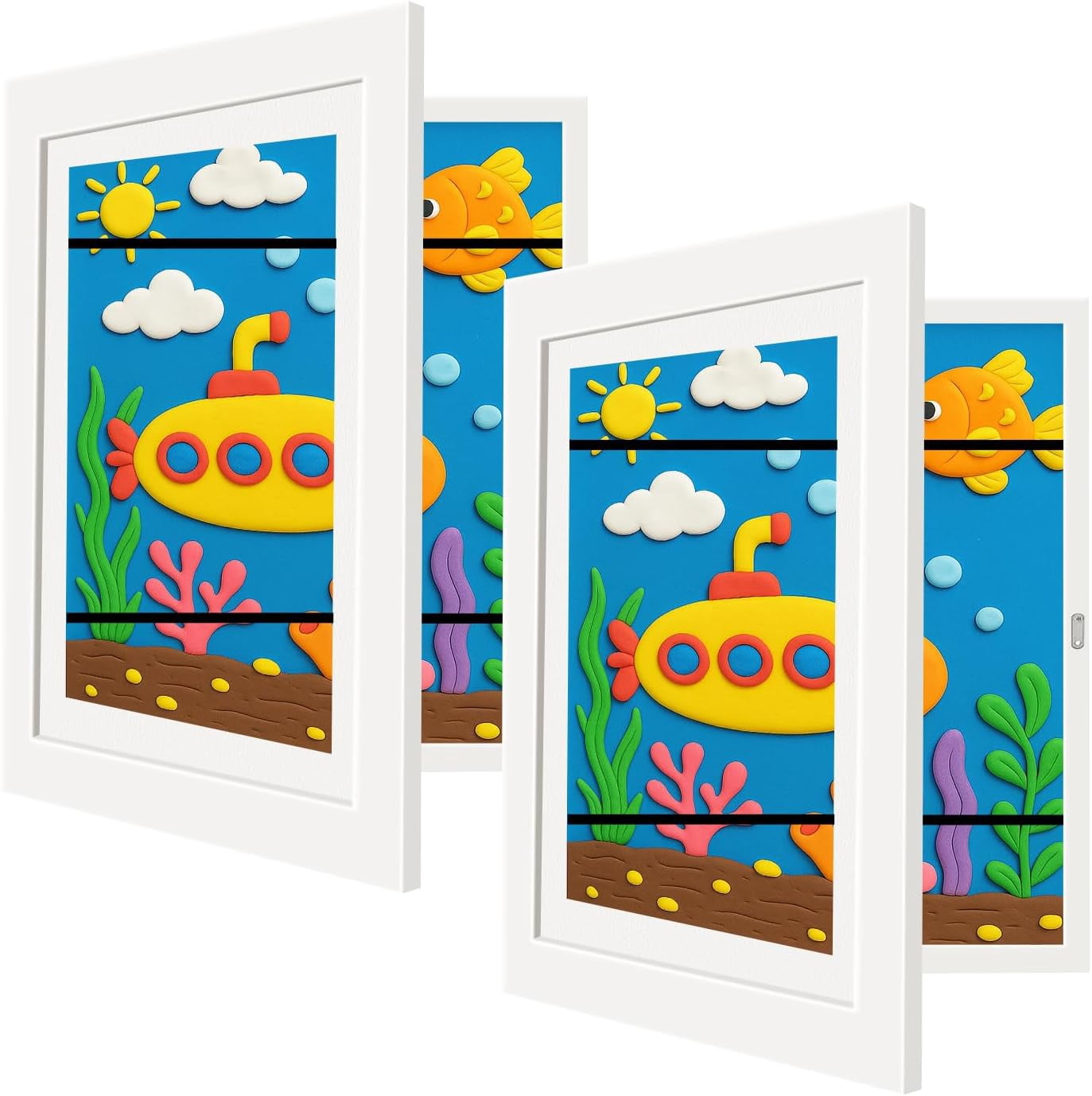 BESTKITTY [2-Pa Kids Artwork Fes angeable - Kids Art Fes Front Opening ...