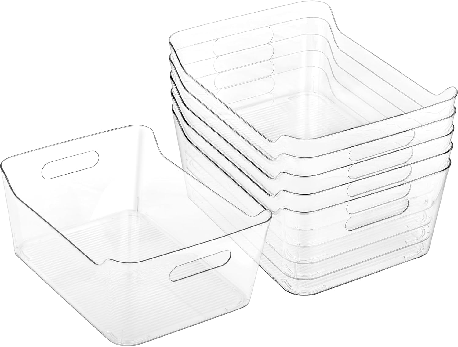 BESTKITTY 2 Pa Plast Storage Bins, X-Large Pantry Organizer, Clear ...