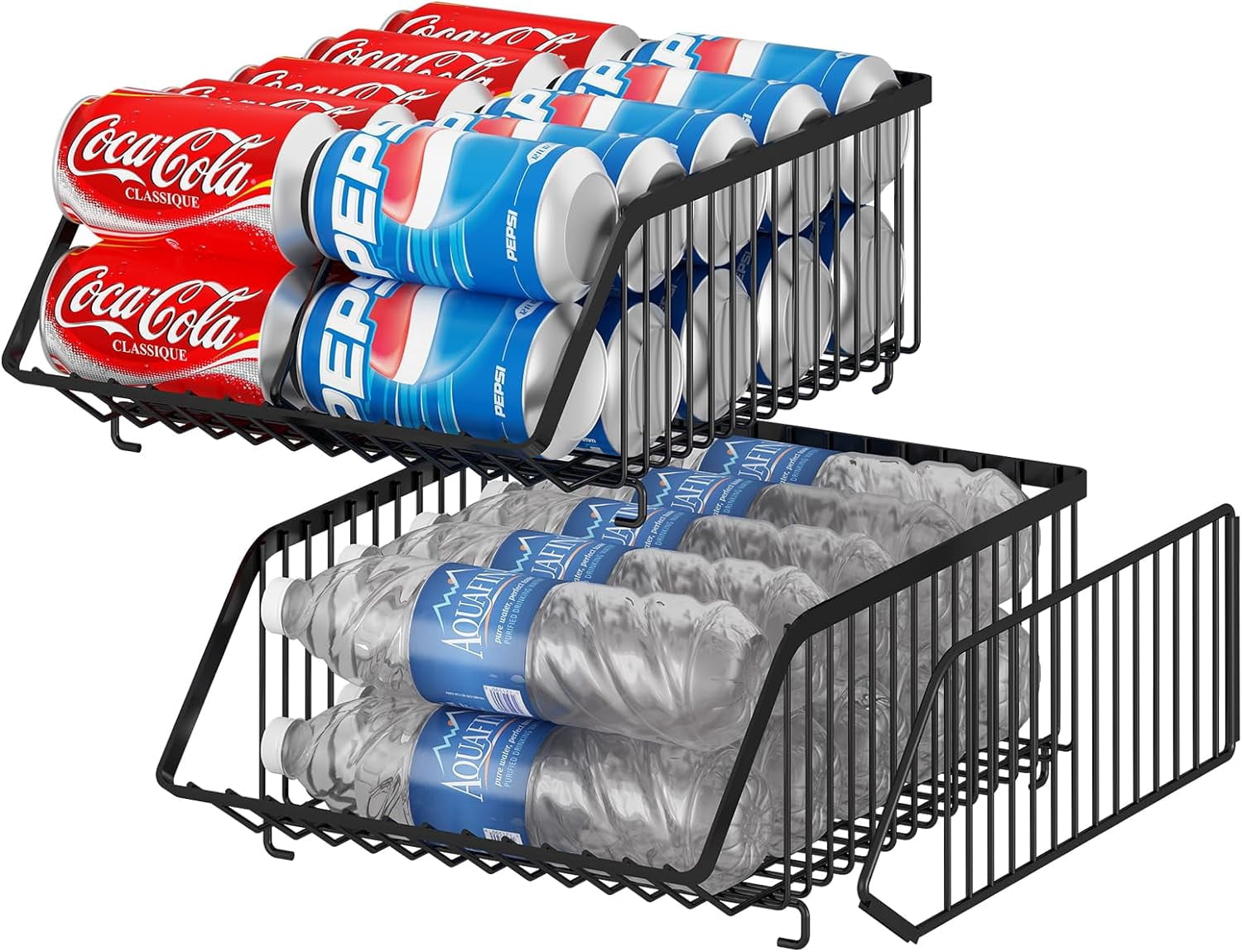BESTKITTY 2 Pa Staable Soda Can Organizer with Dividers for ...